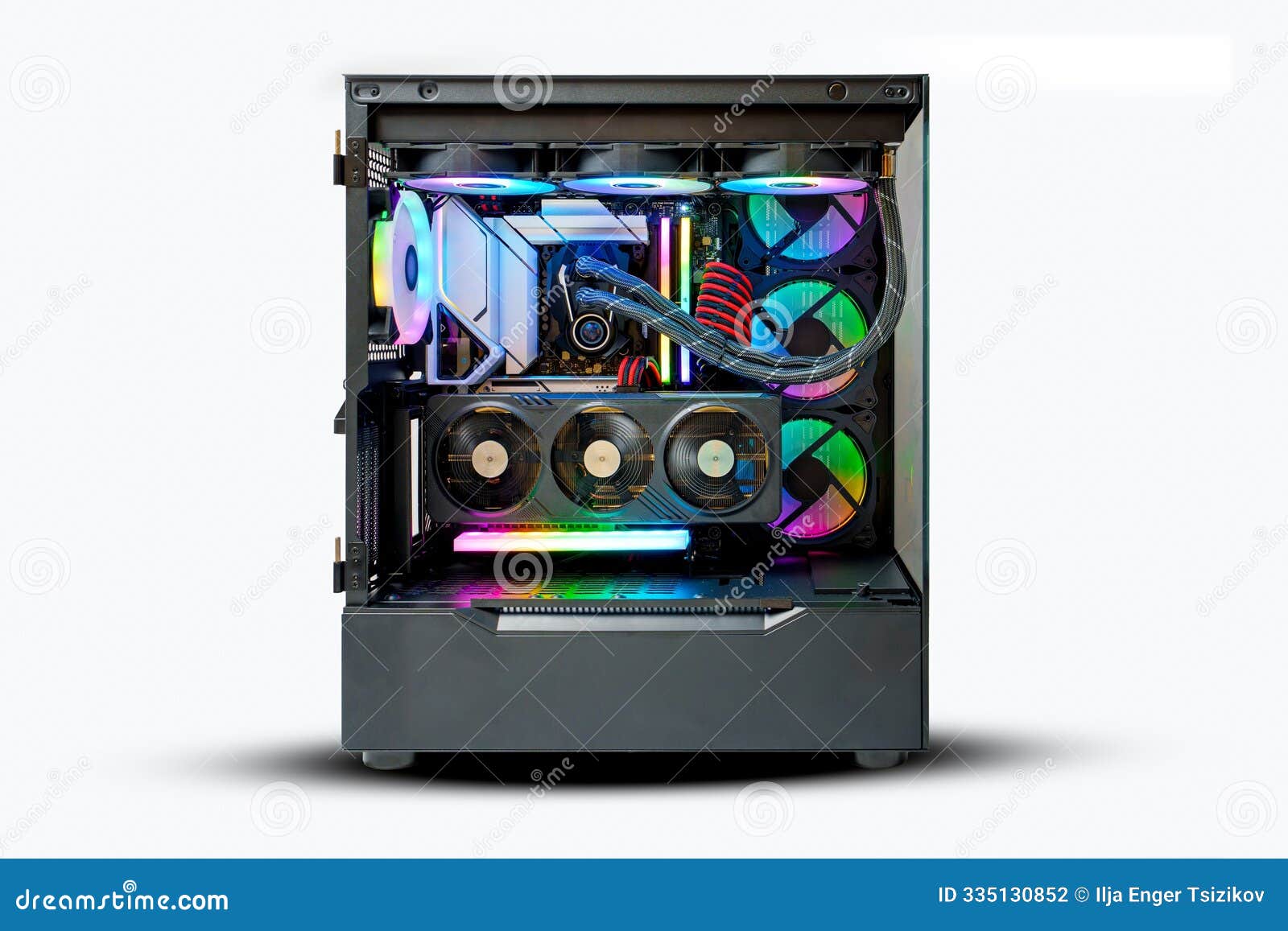 Showcase of a Modern Gaming Desktop Computer Build with Rainbow LED ...