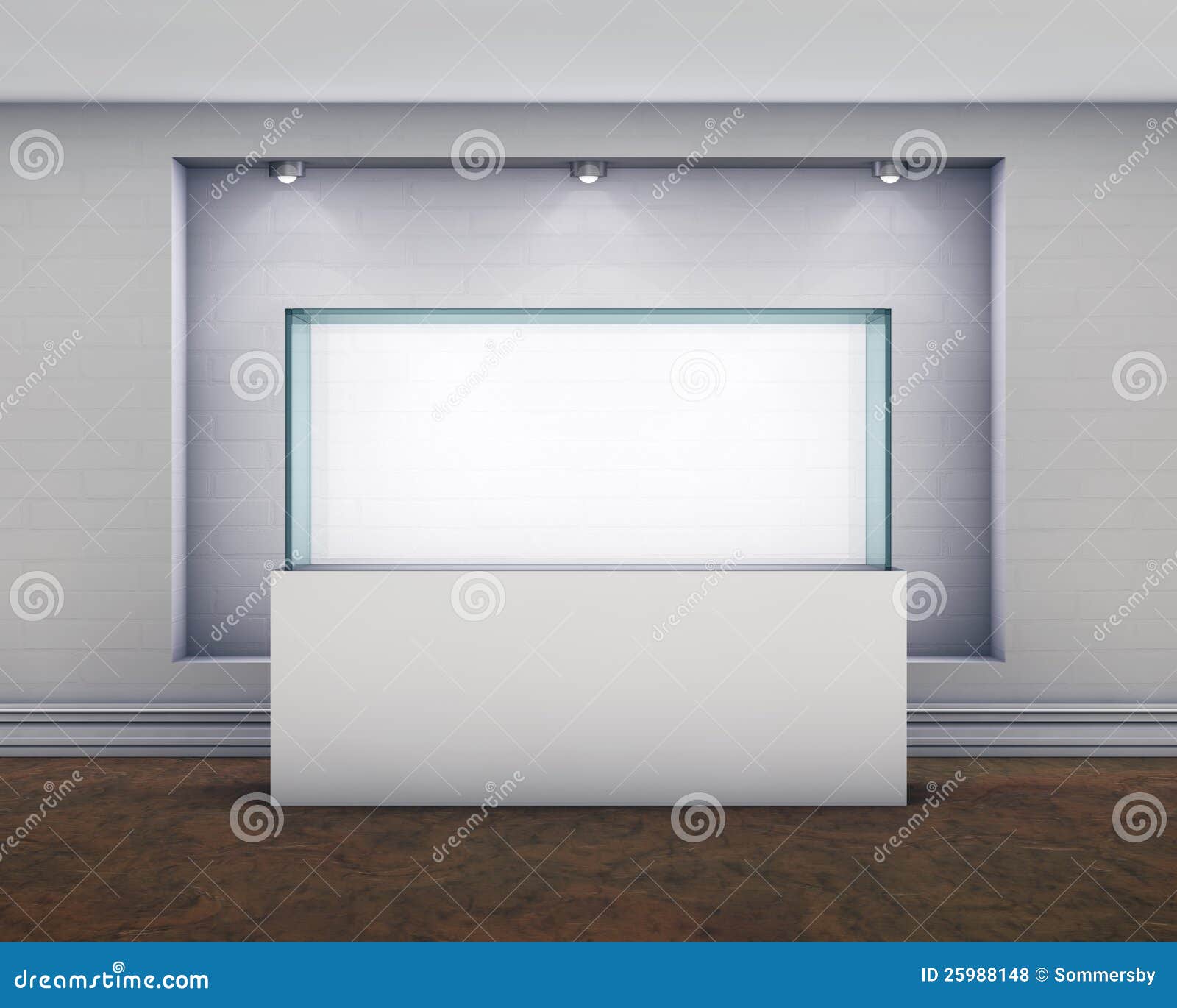 Showcase and Niche with Spotlights in Gallery Stock Illustration ...