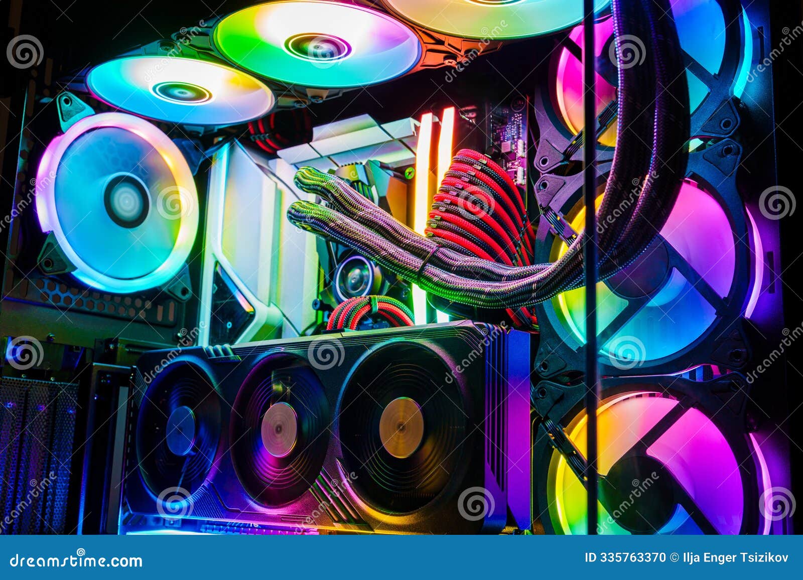 Showcase of a Personal Computer Build with Rainbow LED Lighting and ...