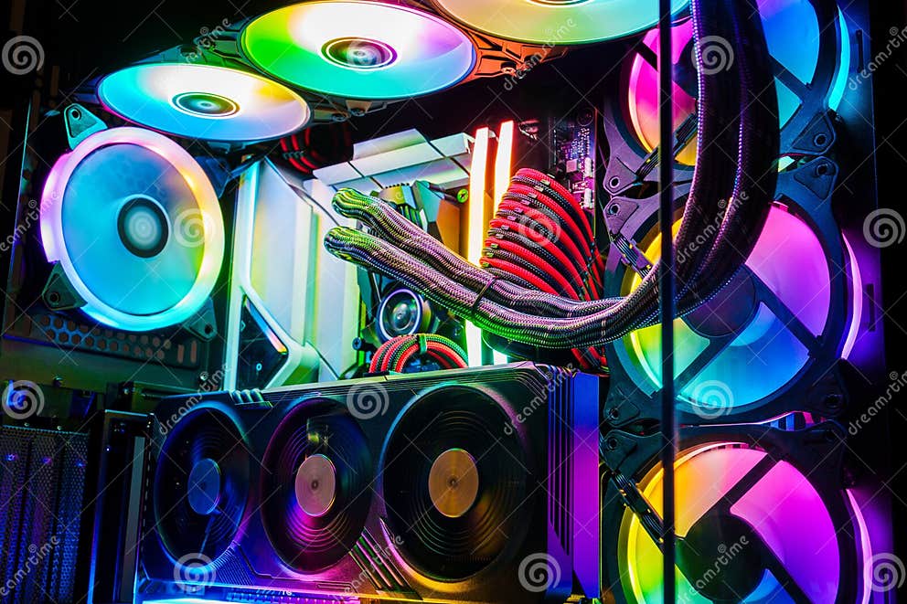 Showcase of a Personal Computer Build with Rainbow LED Lighting and ...