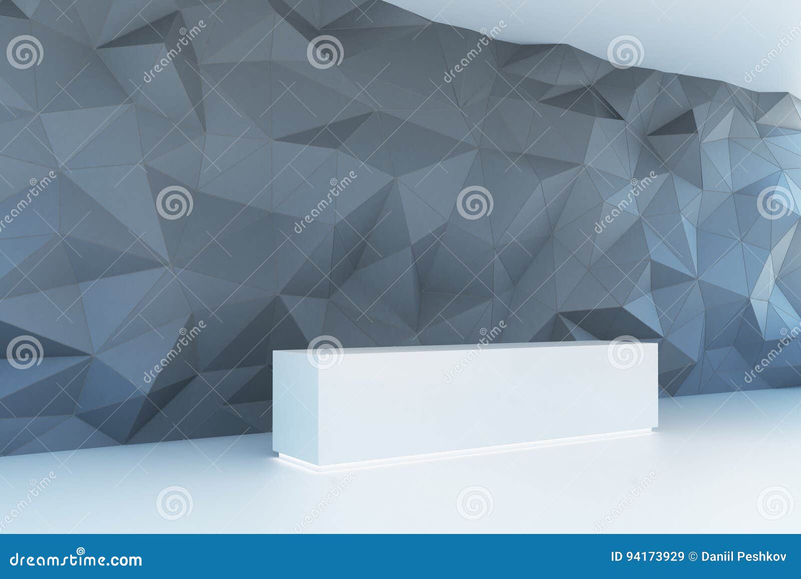 Showcase on Polygonal Background Side Stock Illustration - Illustration ...