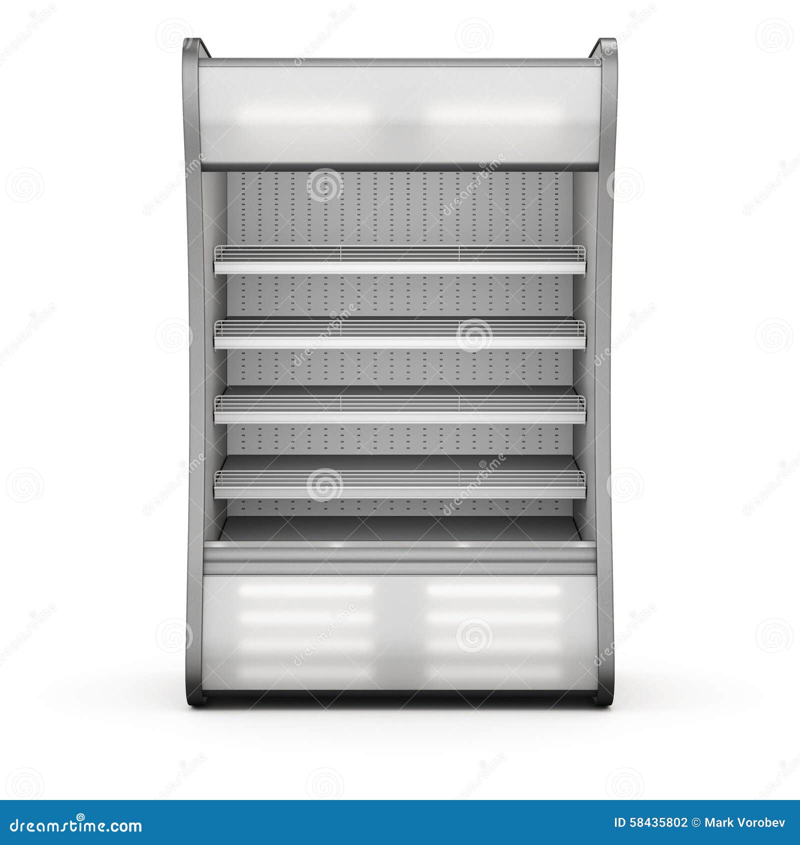 Showcase Refrigeration Illuminated Front View Isolated On White Stock ...