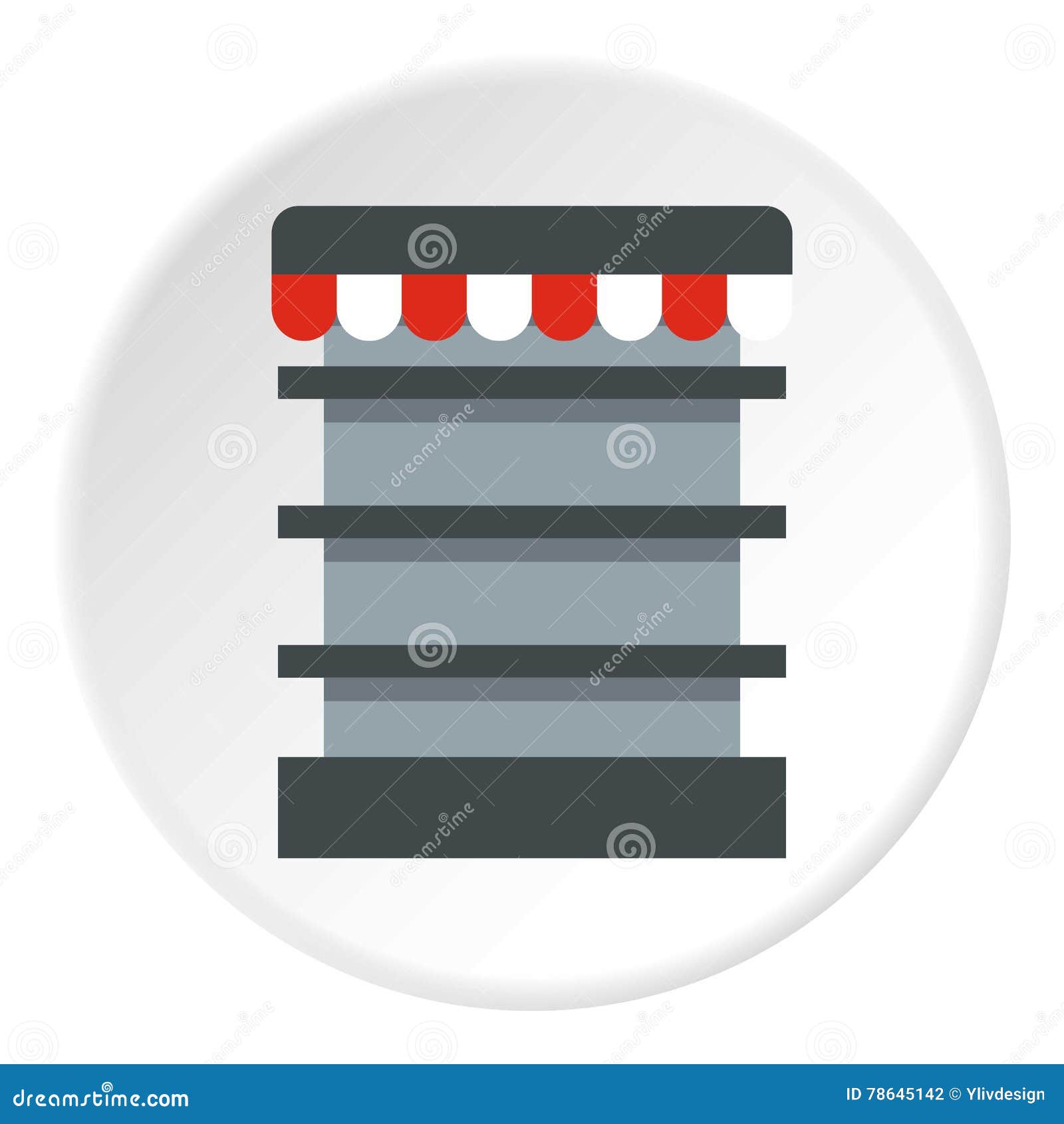 Showcase in Shop Icon, Flat Style Stock Vector - Illustration of ...