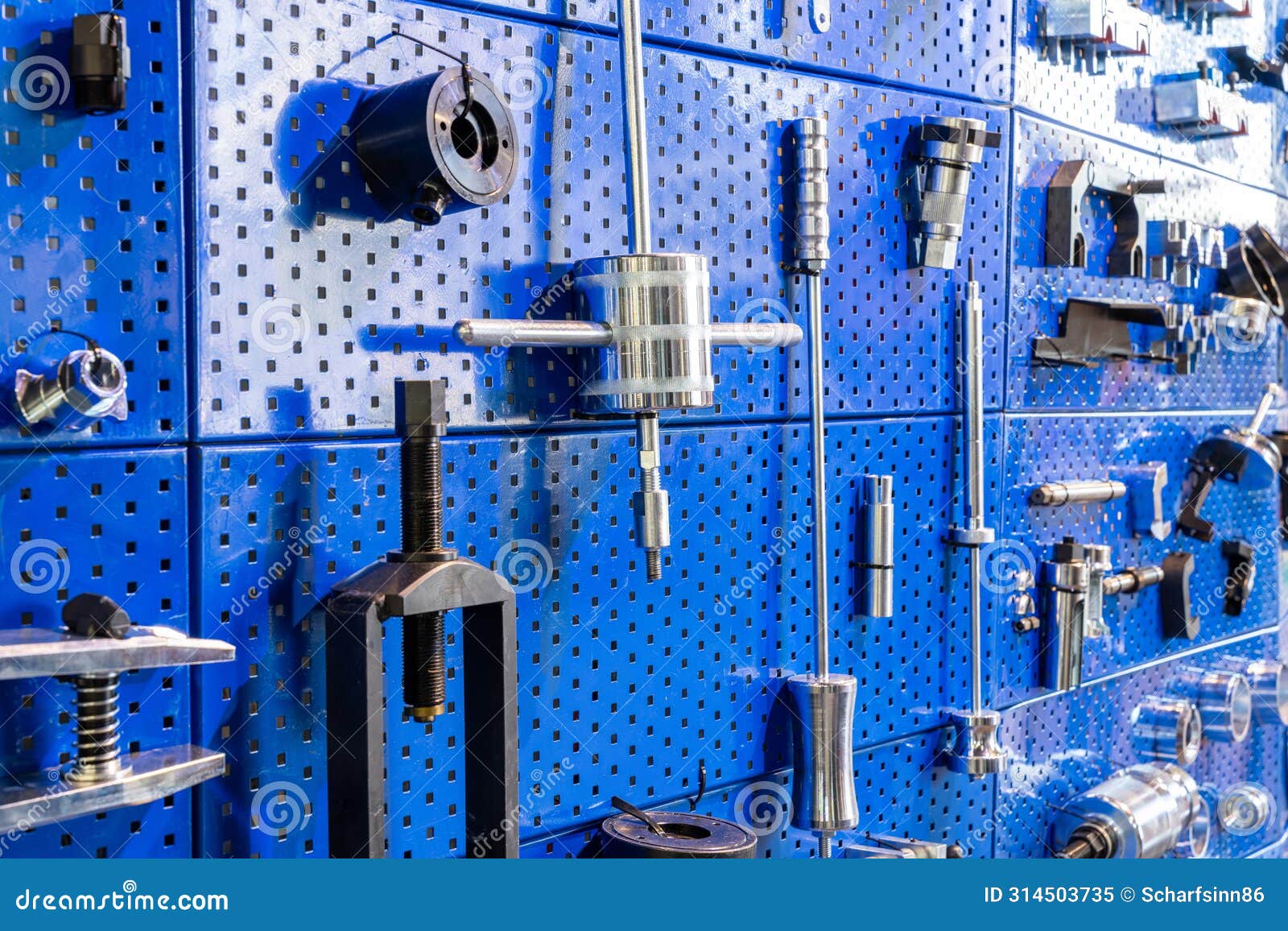 Showcase with Special Tools and Wrenches.. Stock Image - Image of ...