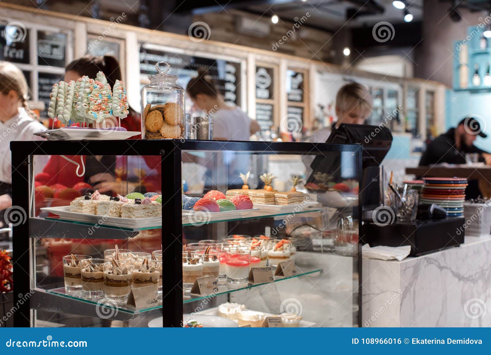 Showcase of Sweets in a Cafe Stock Photo - Image of cakes, kiosk: 108966016