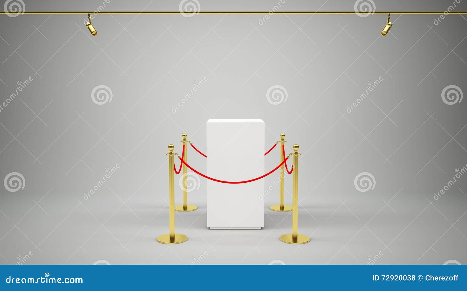 Showcase with Tiled Stand Barriers for Exhibit Stock Photo - Image of ...