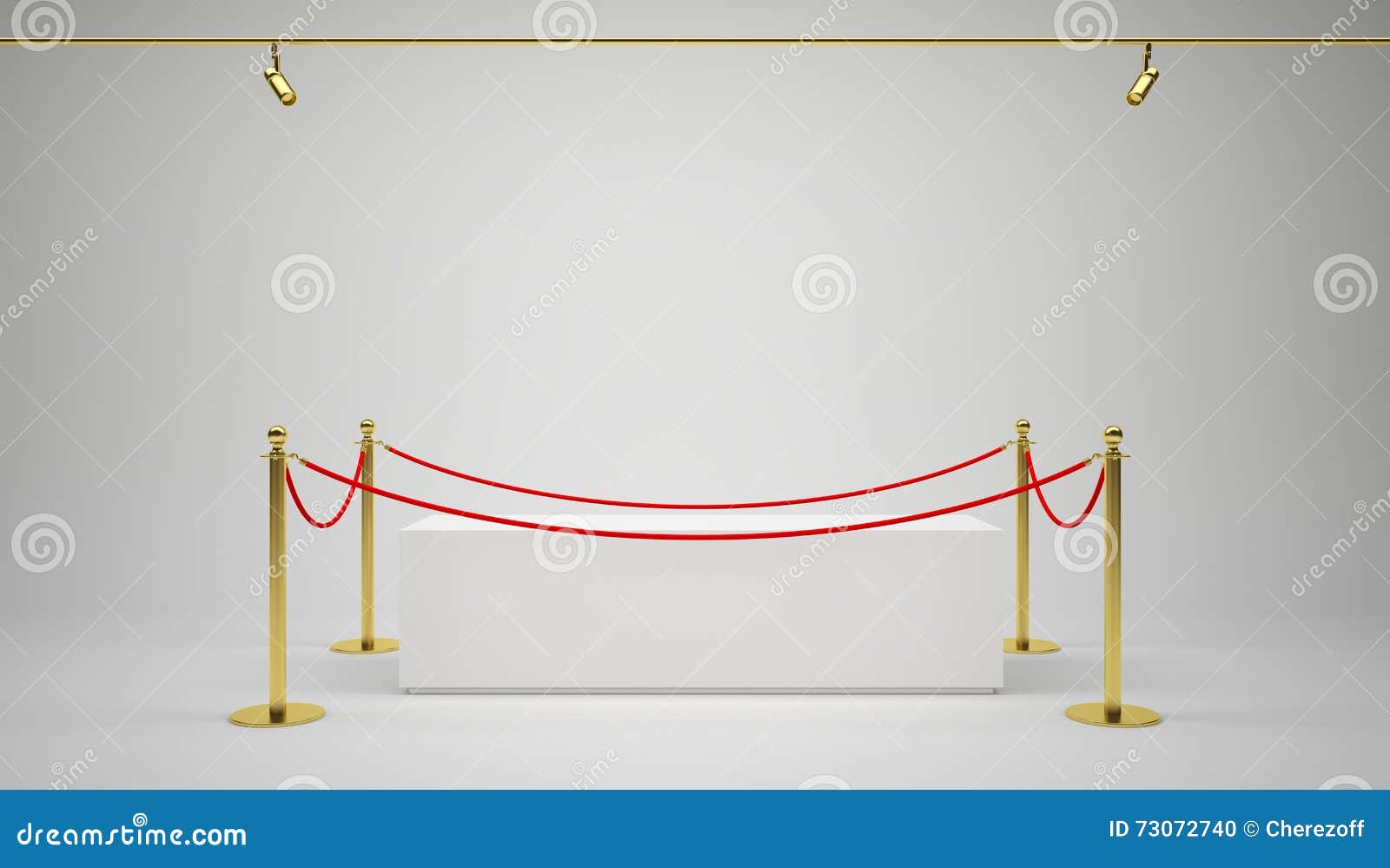 Showcase with Tiled Stand Barriers for Exhibit Stock Illustration ...