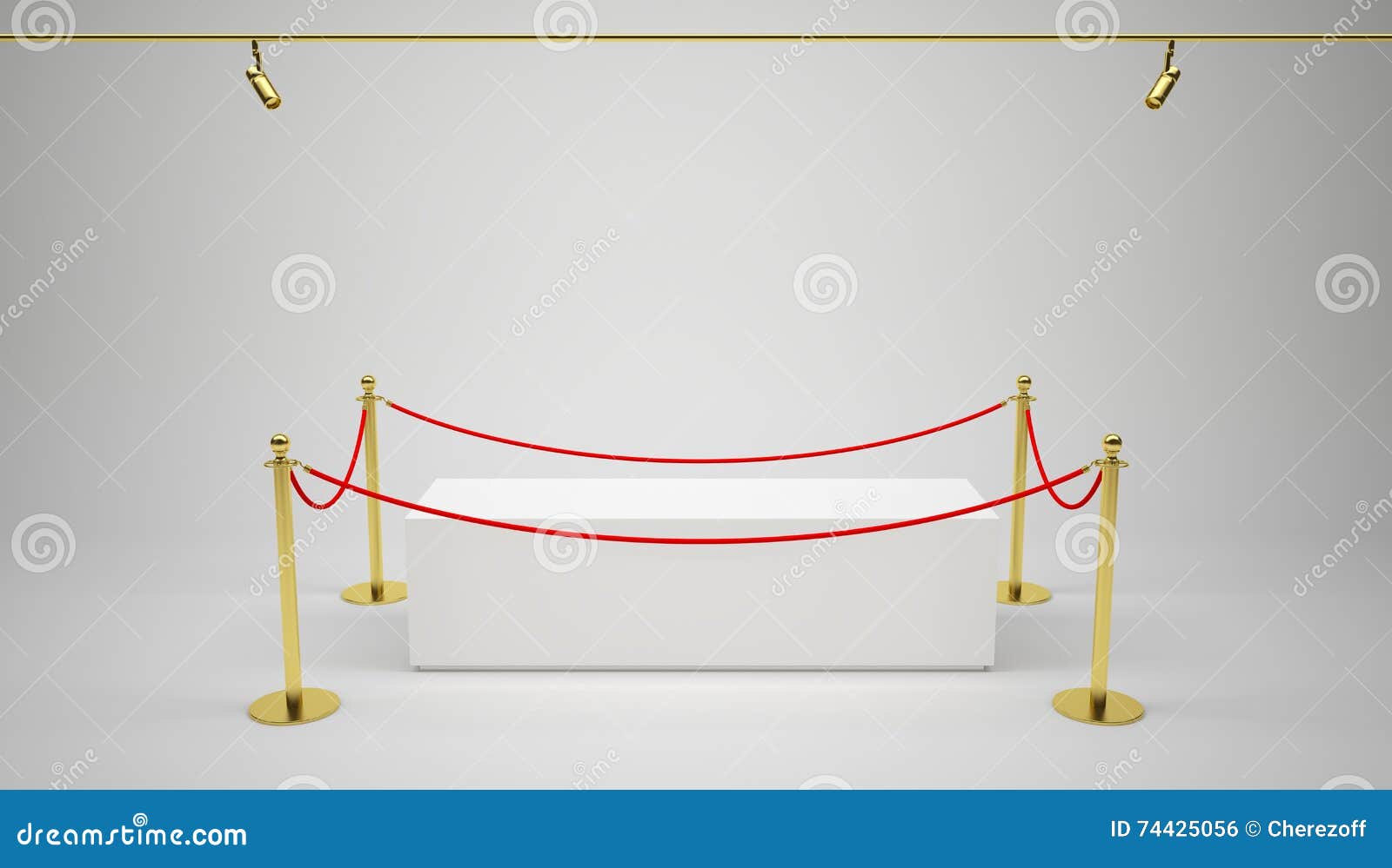 Showcase with Tiled Stand Barriers for Exhibit Stock Illustration ...