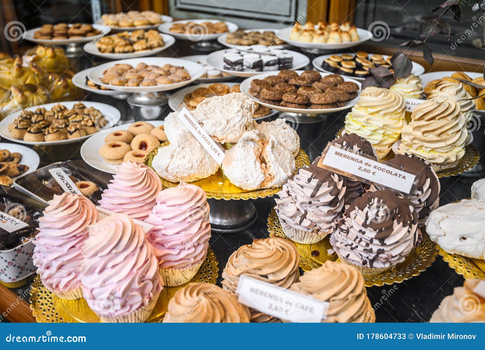 Showcase of a Traditional Bakery in the Old Town of Barcelona. 03.01 ...