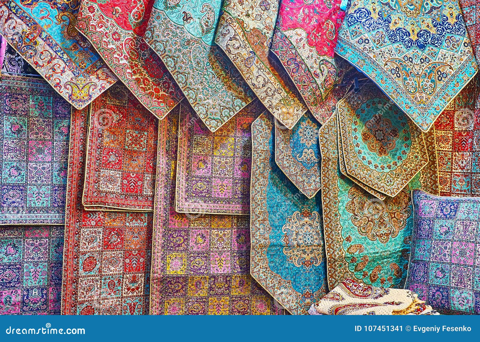 Persian Tapestries in Vakil Bazaar of Shiraz, Iran Stock Image - Image ...