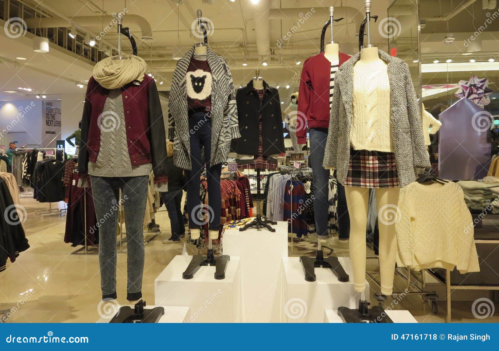 Showcase of a women store editorial stock photo. Image of apparel ...