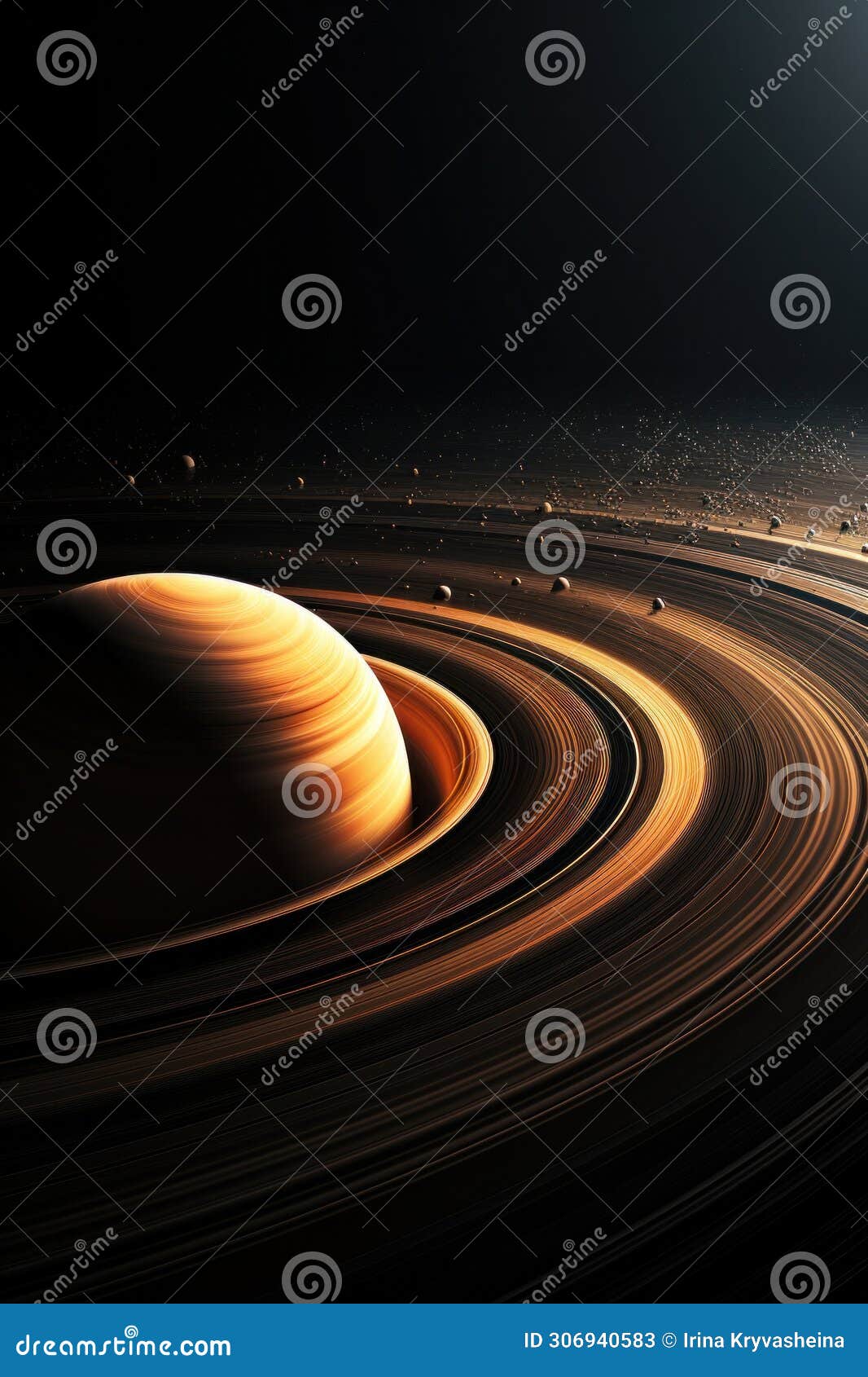 Showcases the Stunning Rings of Saturn, with Their Intricate Patterns ...