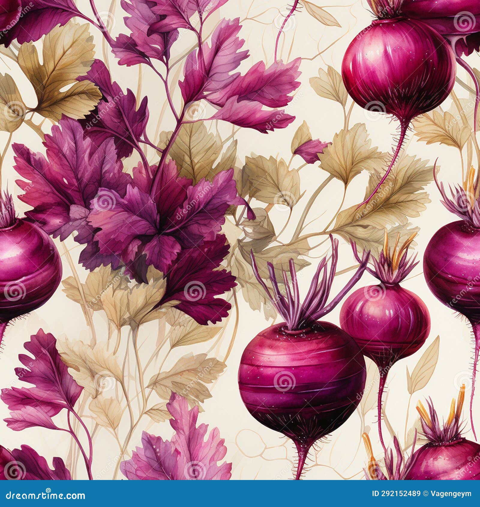 Showcasing Fabric or Packaging Design with a Seamless Watercolor Beet ...