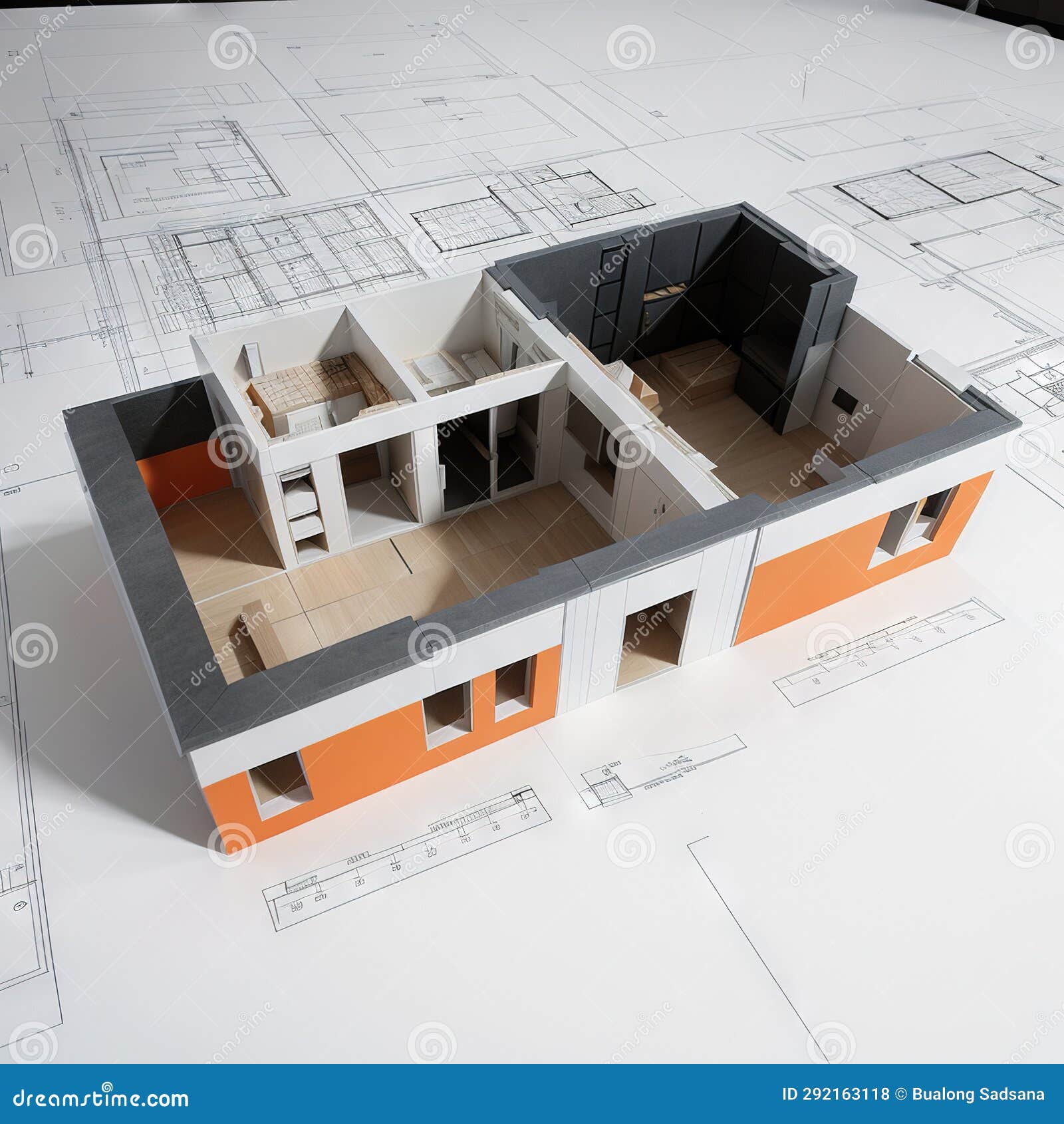 Architectural Background. Building Construct Plan. Interior Design ...