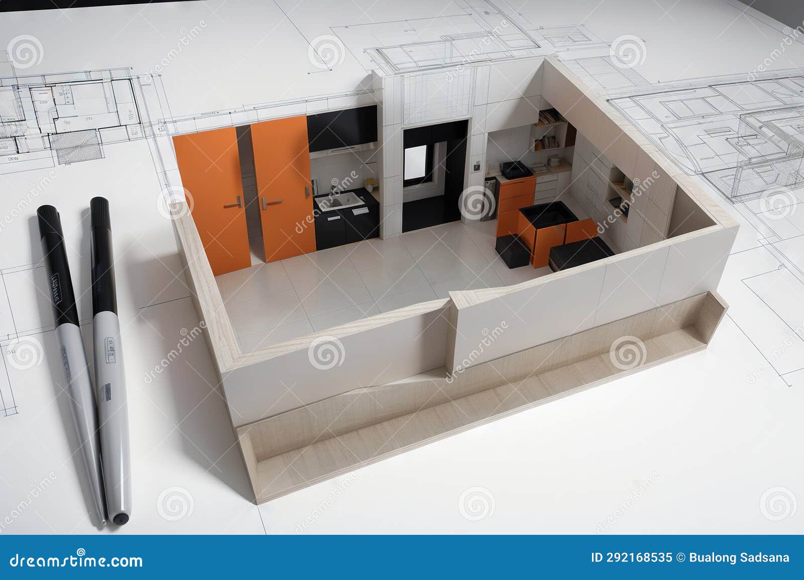 Architectural Background. Building Construct Plan. Interior Design ...