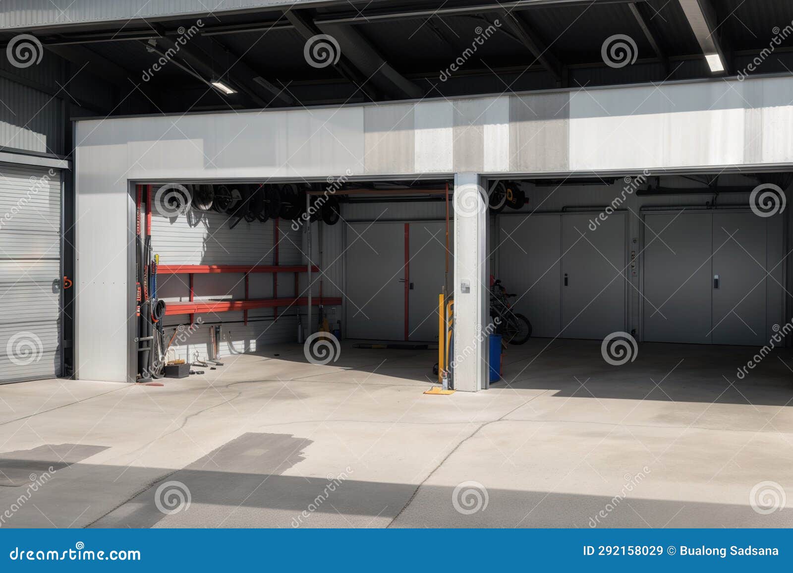 Garage Interior with Stend of Tools. Stock Illustration - Illustration ...