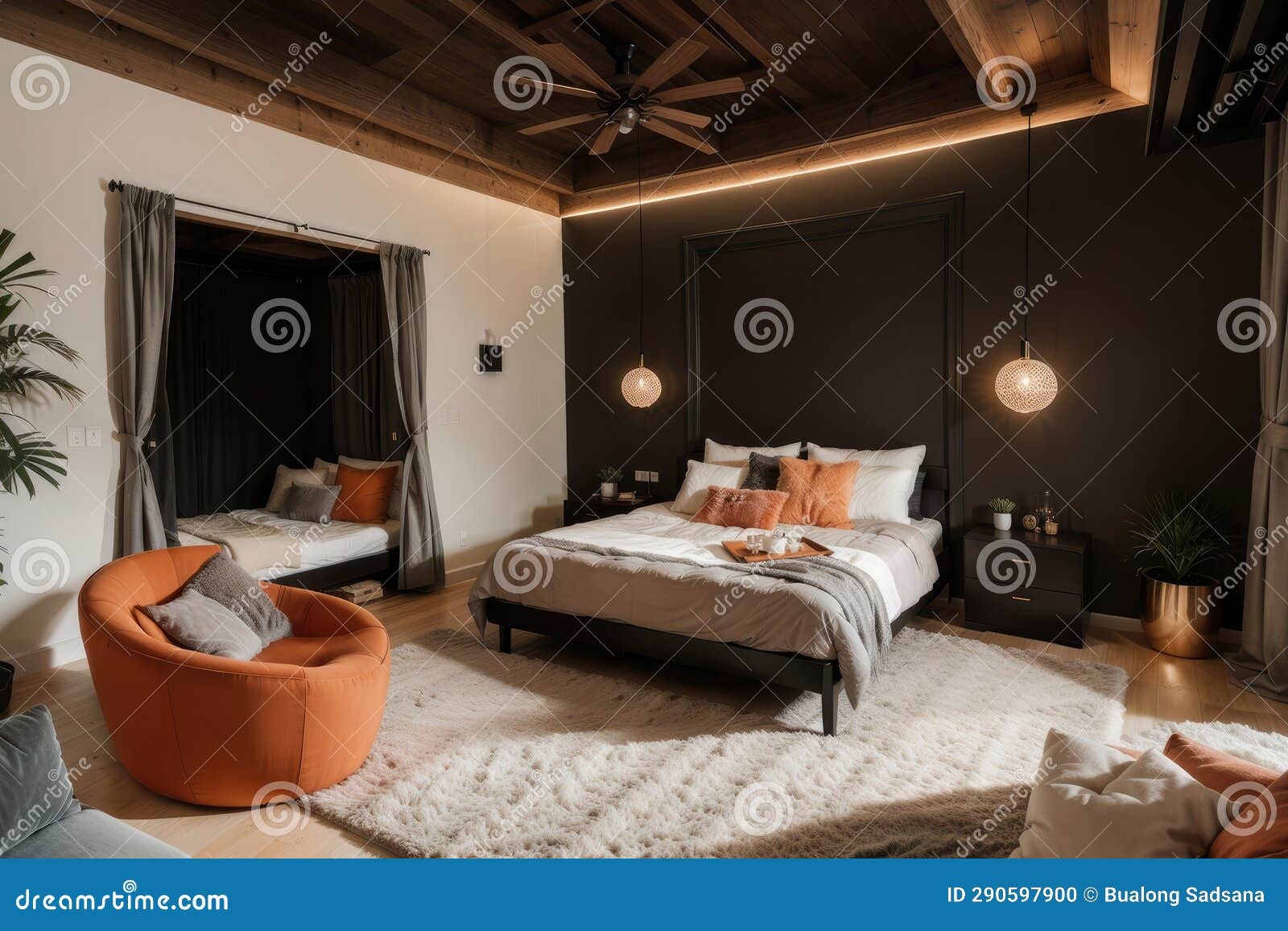 Showcasing Interior Design in Style Cosy Chamber Stock Illustration ...