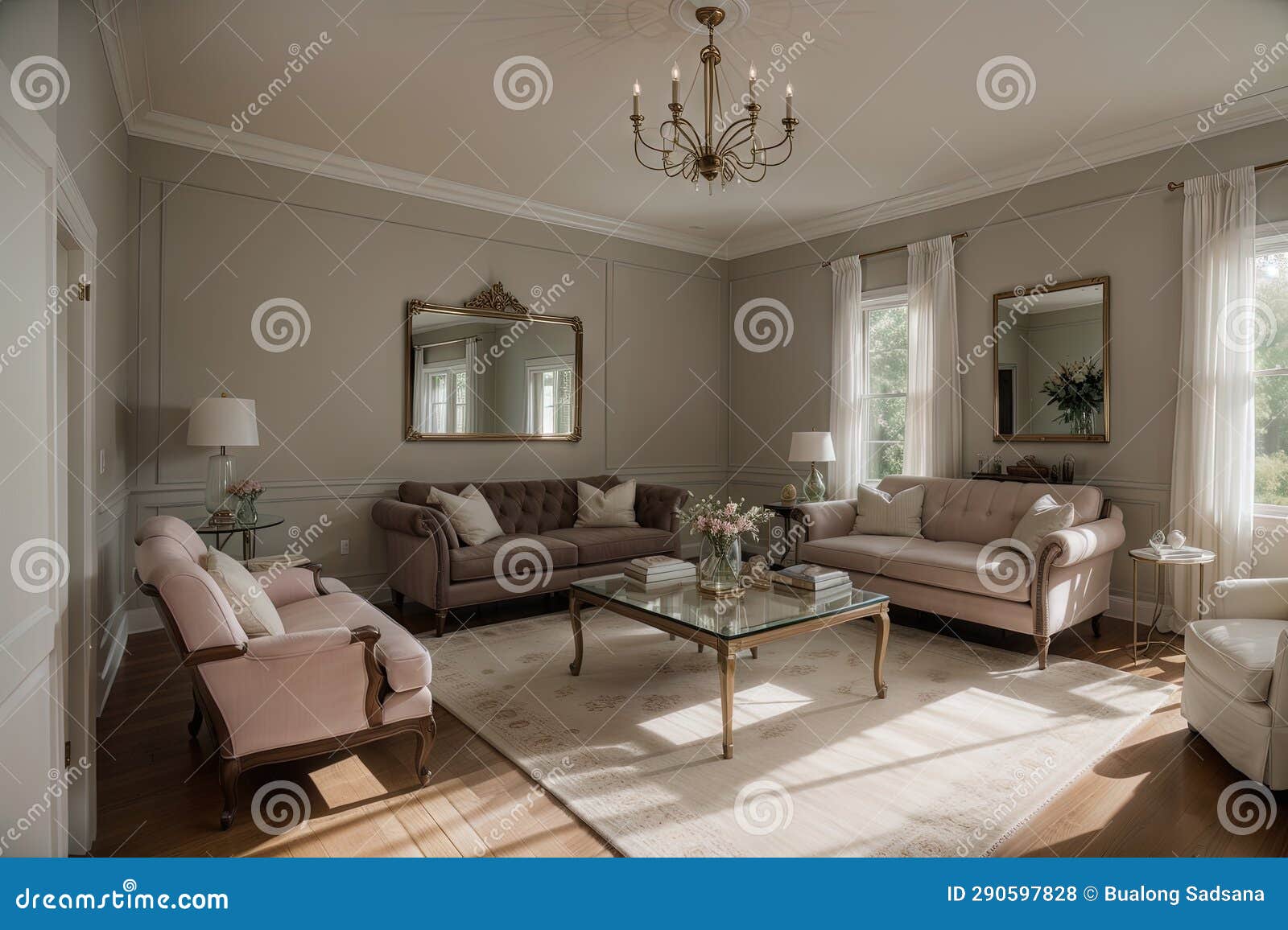 Showcasing Interior Design in Style Ethereal Estate Stock Illustration ...