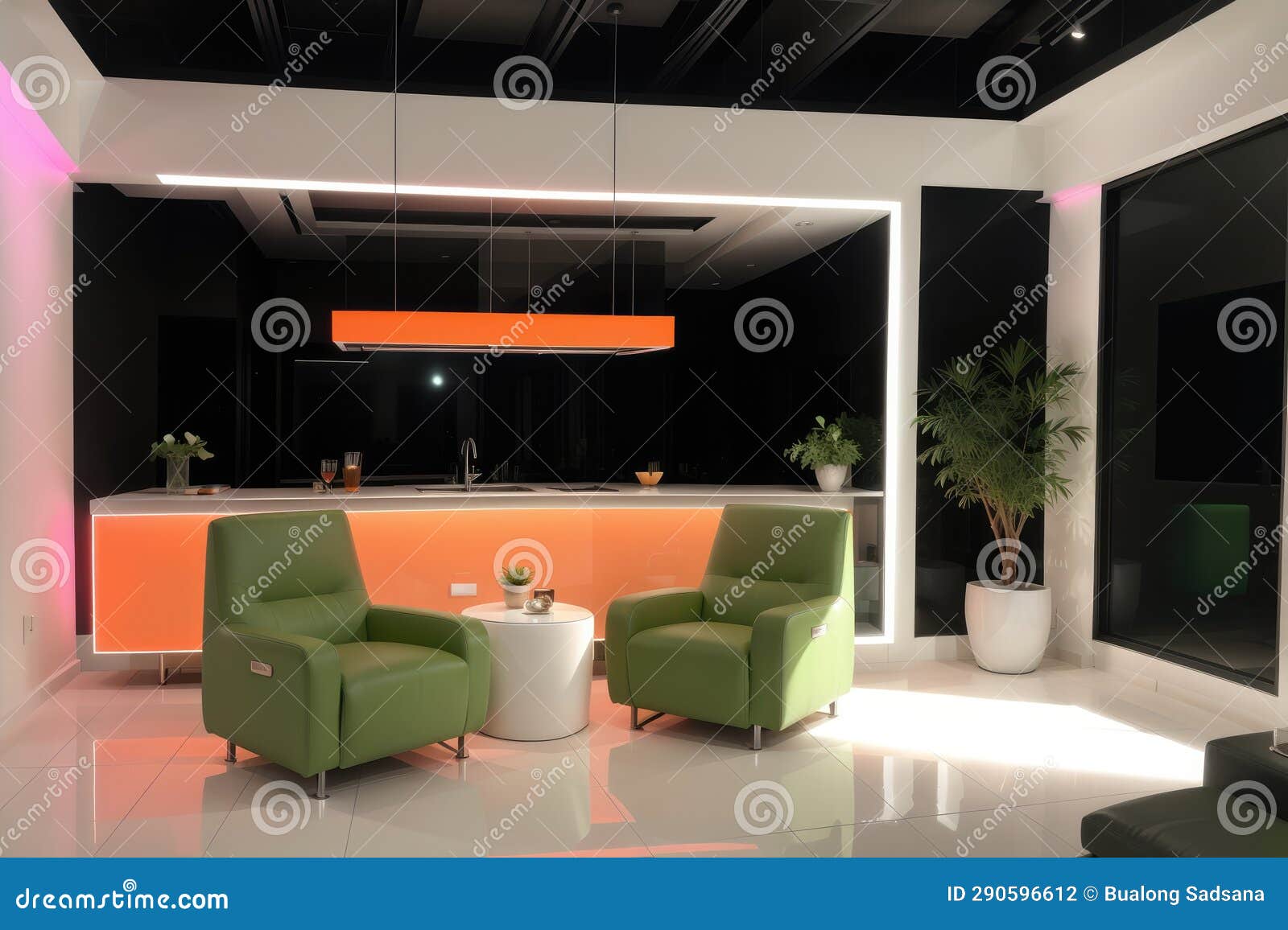 Showcasing Interior Design in Style Futuristic Feel Stock Illustration ...