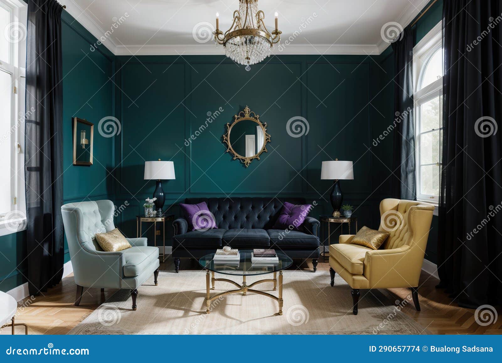 Showcasing Interior Design in Style Gothic Glory Stock Illustration ...