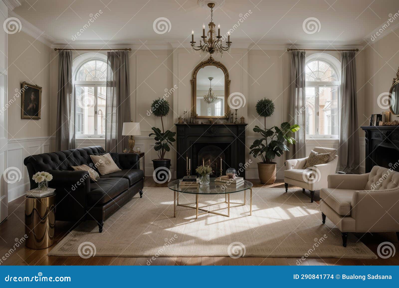 Showcasing Interior Design in Style Gothic Glory Stock Illustration ...