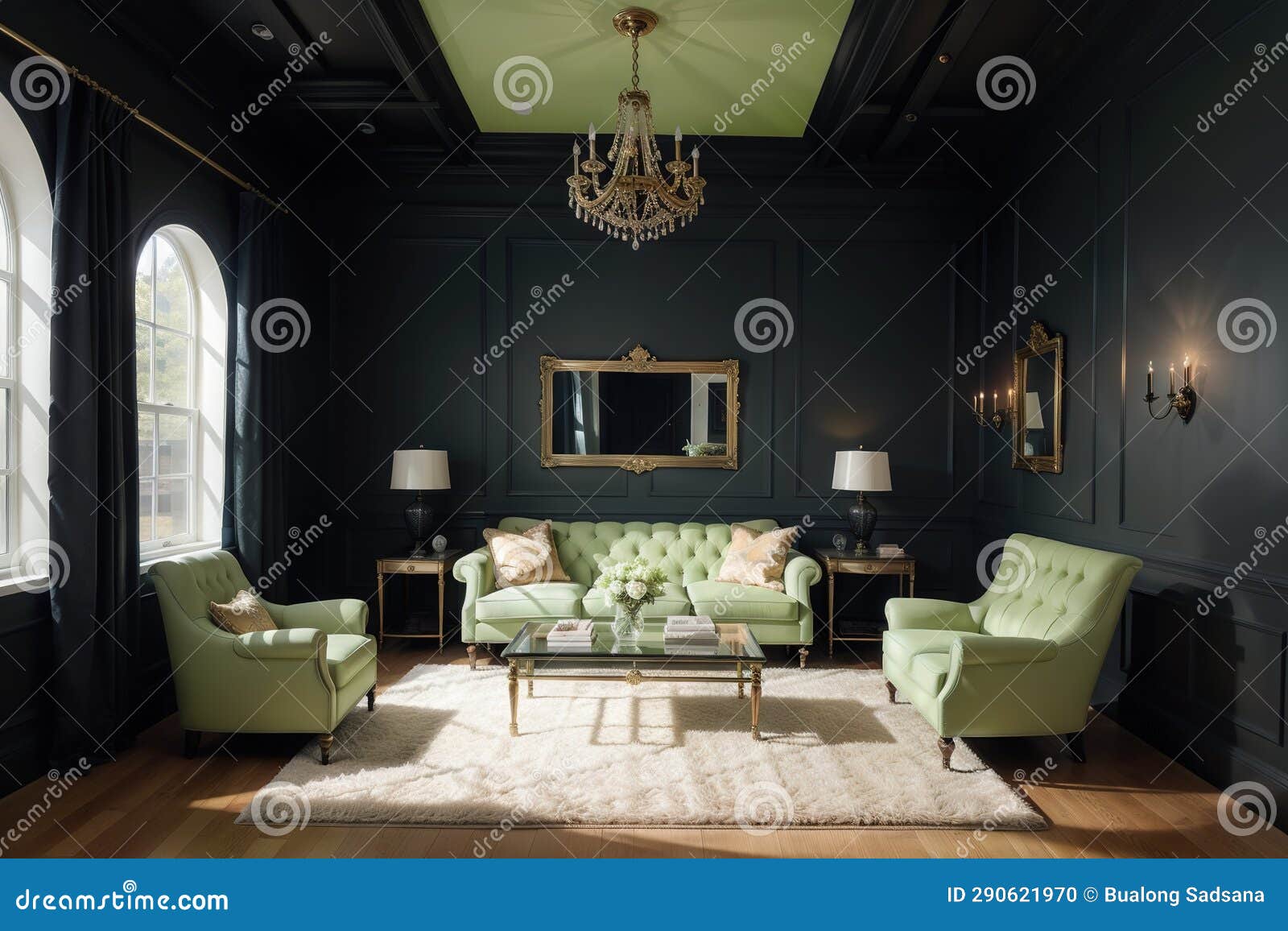 Showcasing Interior Design in Style Gothic Glory Stock Illustration ...