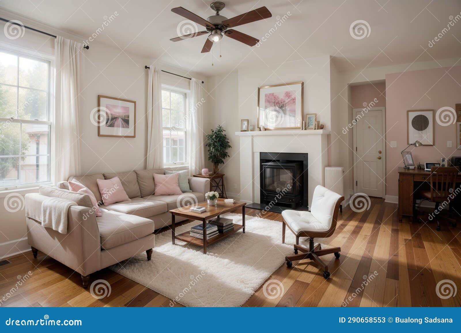 Showcasing Interior Design in Style Quaint Quarters Stock Illustration ...