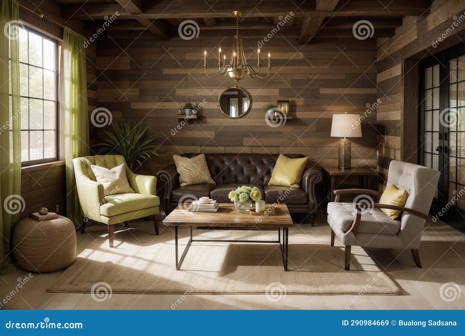 Showcasing Interior Design in Style Rustic Radiance Stock Illustration ...