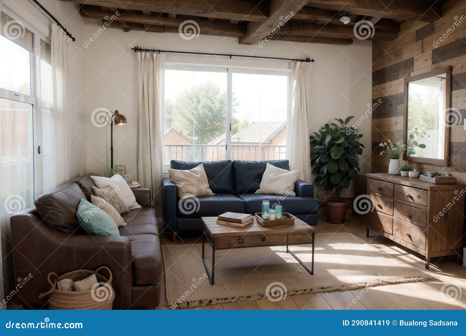 Showcasing Interior Design in Style Rustic Radiance Stock Illustration ...