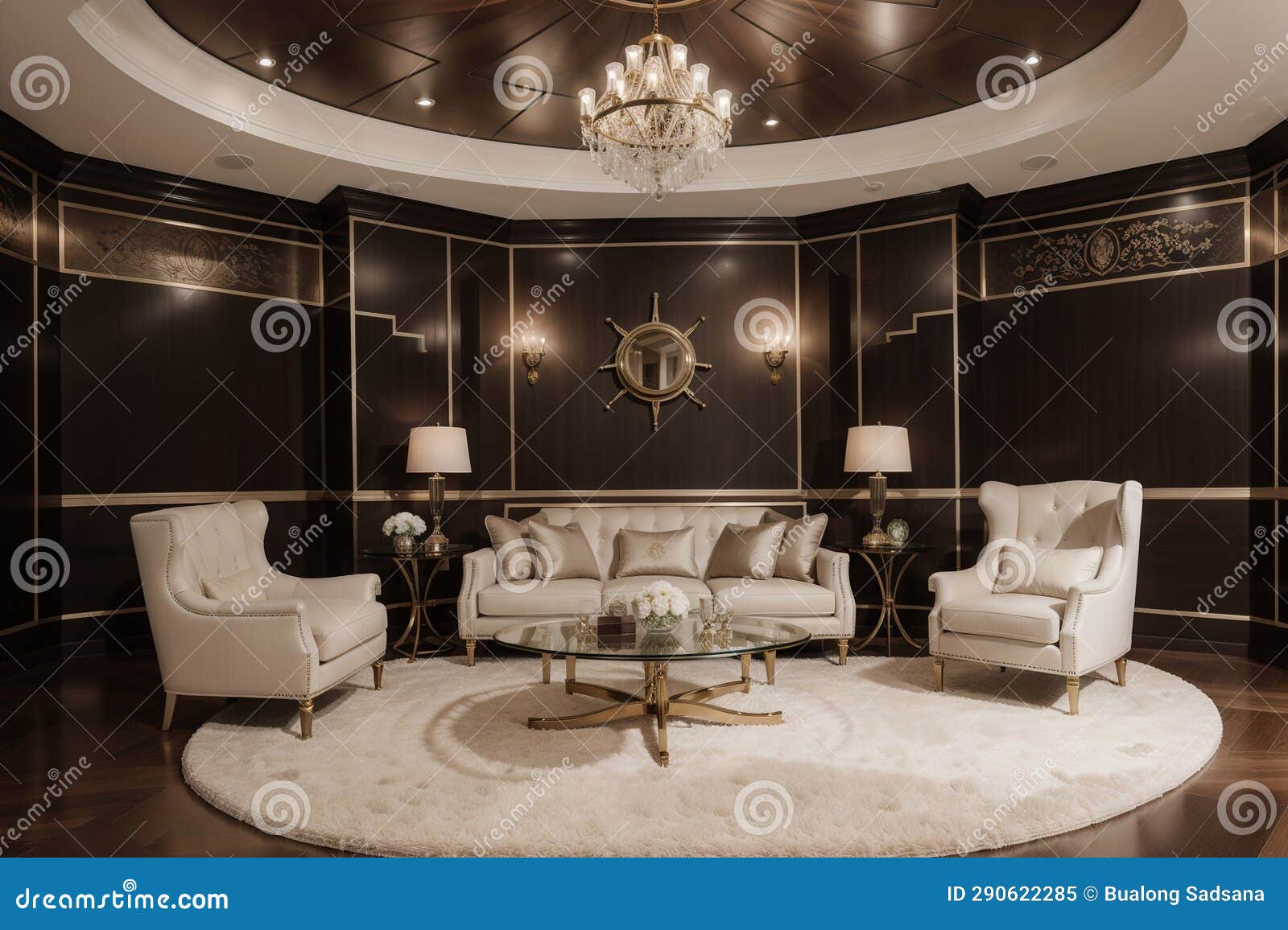 Showcasing Interior Design in Style Sumptuous Serenity Stock ...