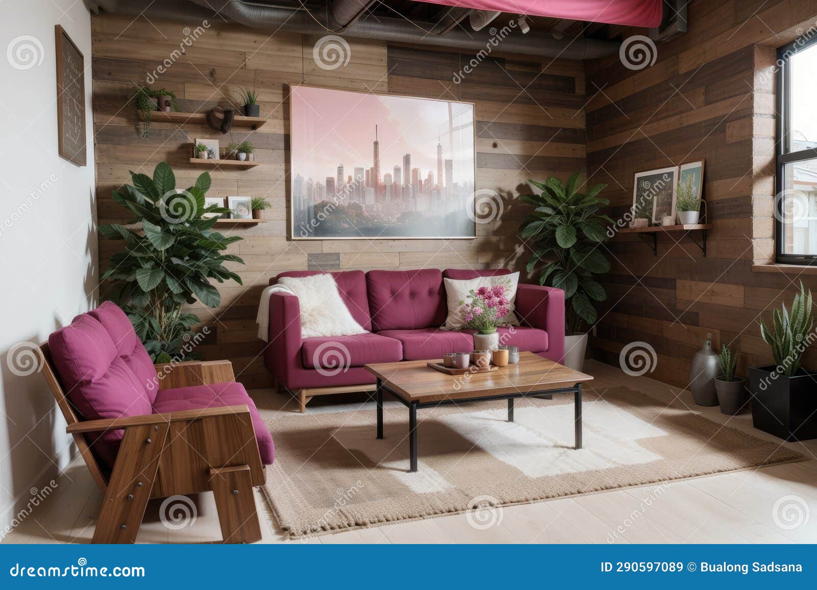 Showcasing Interior Design in Style Upcycled Utopia Stock Illustration ...