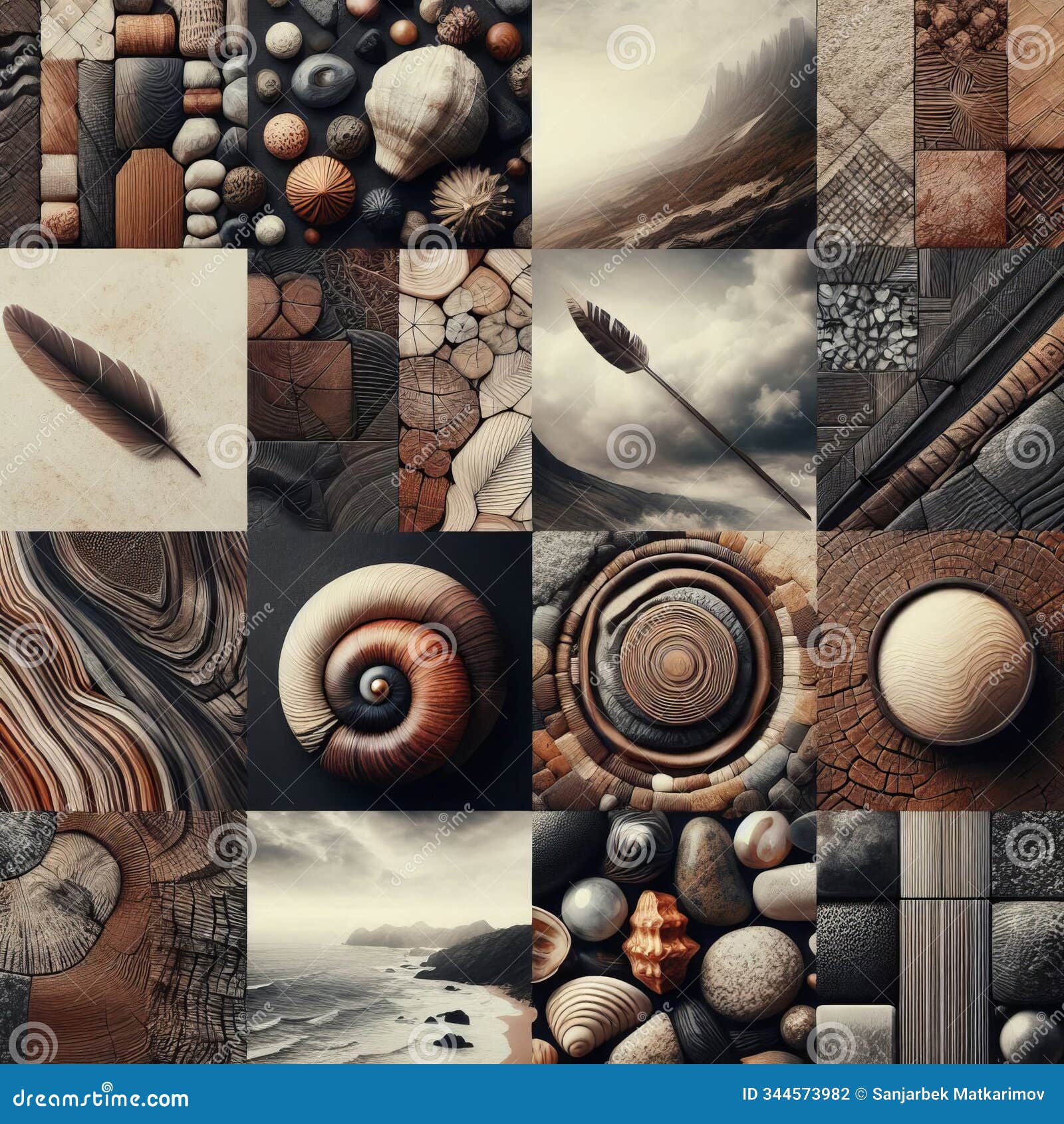 Collage of Textures Digital Collage a Collage of Different Textu Stock ...