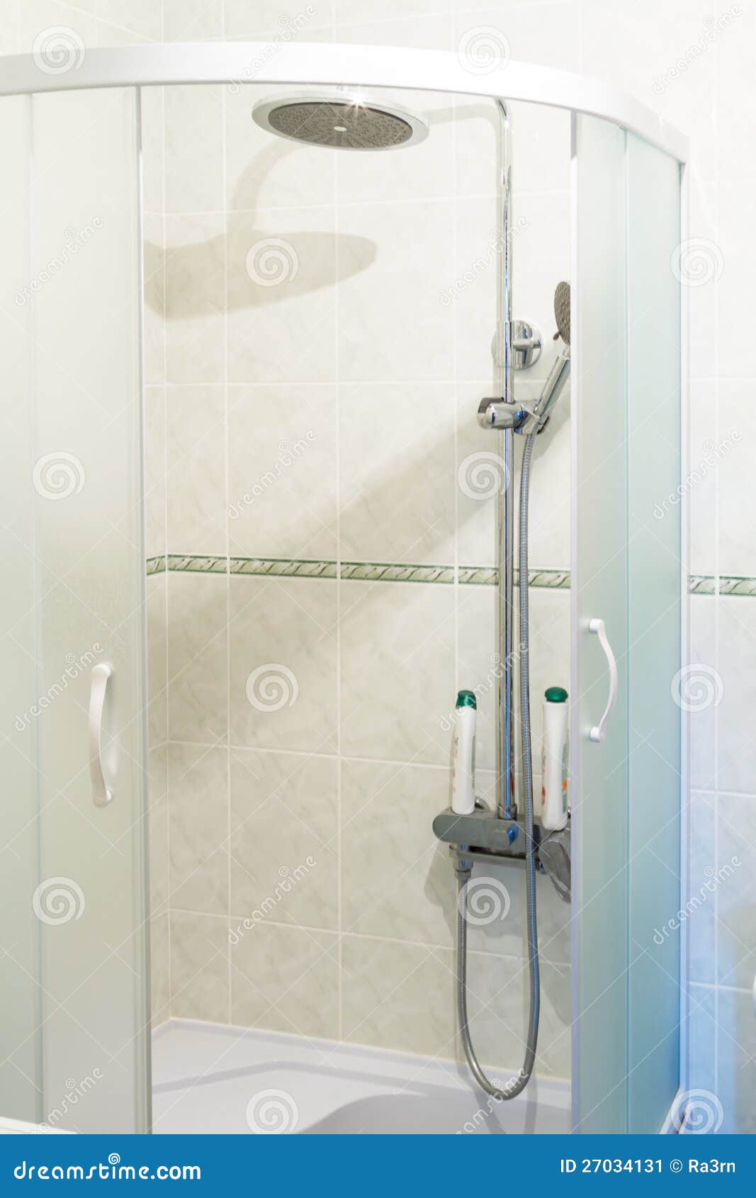 Shower in the bathroom stock image. Image of indoors - 27034131
