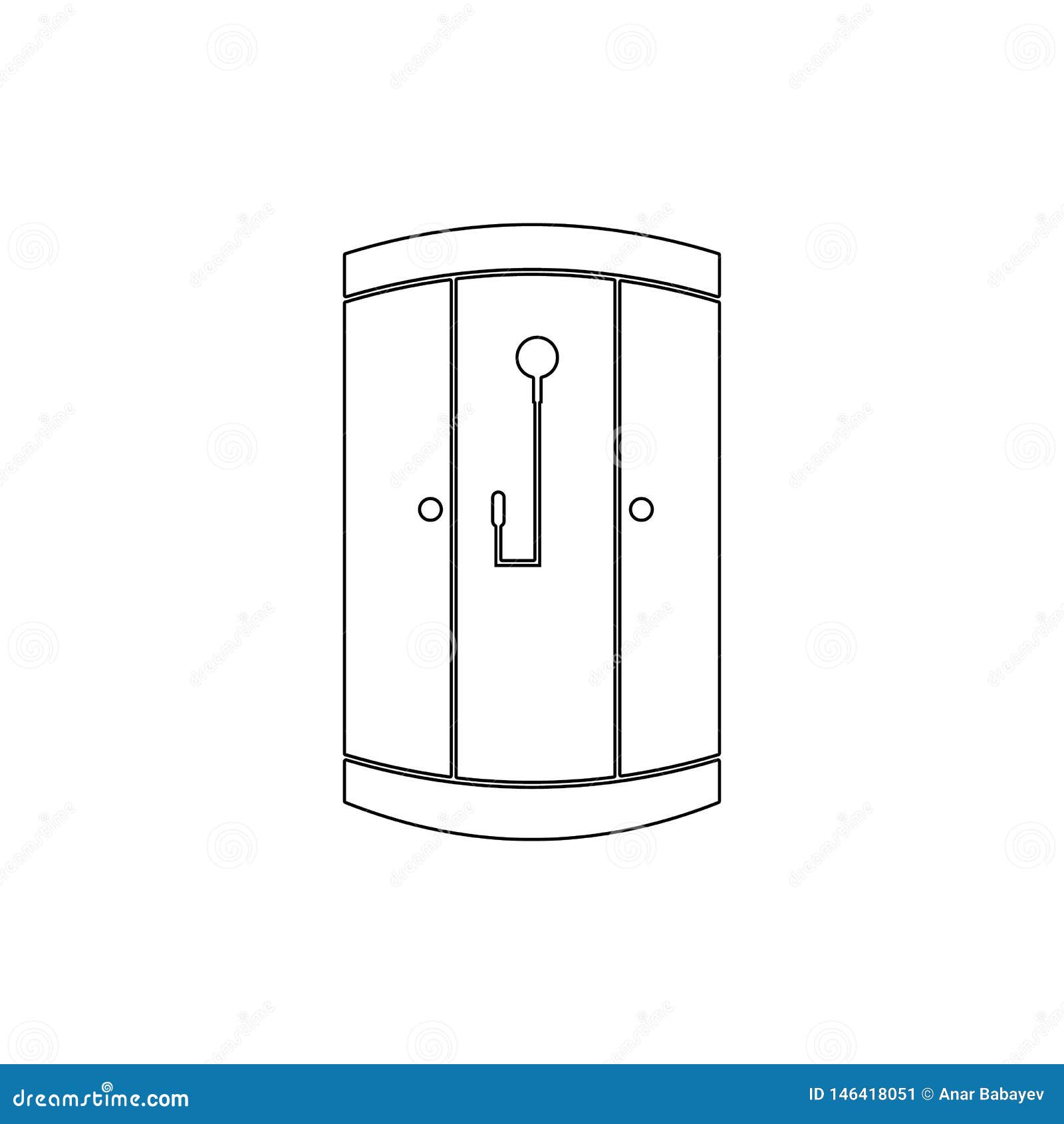 Shower Cabin Outline Icon Bathroom And Sauna Element Icon Premium