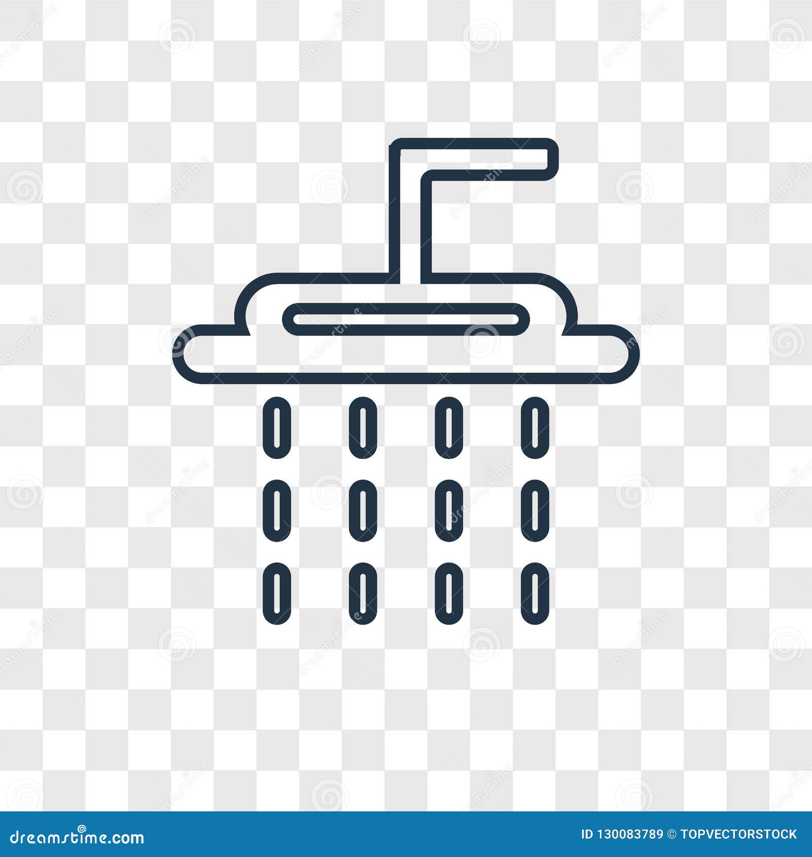 Shower Concept Vector Linear Icon Isolated on Transparent Background ...