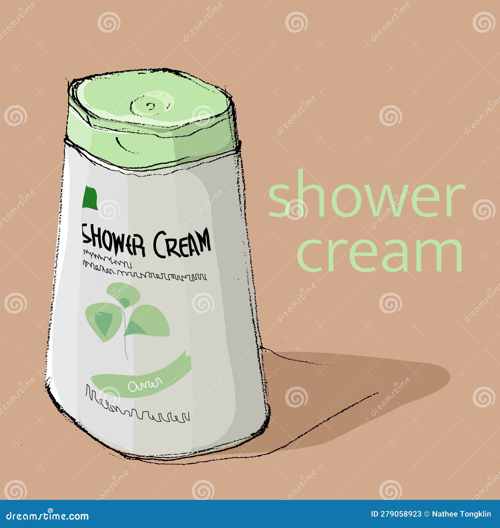 Shower Cream Drawing Sketch Pencil Style Stock Illustration ...