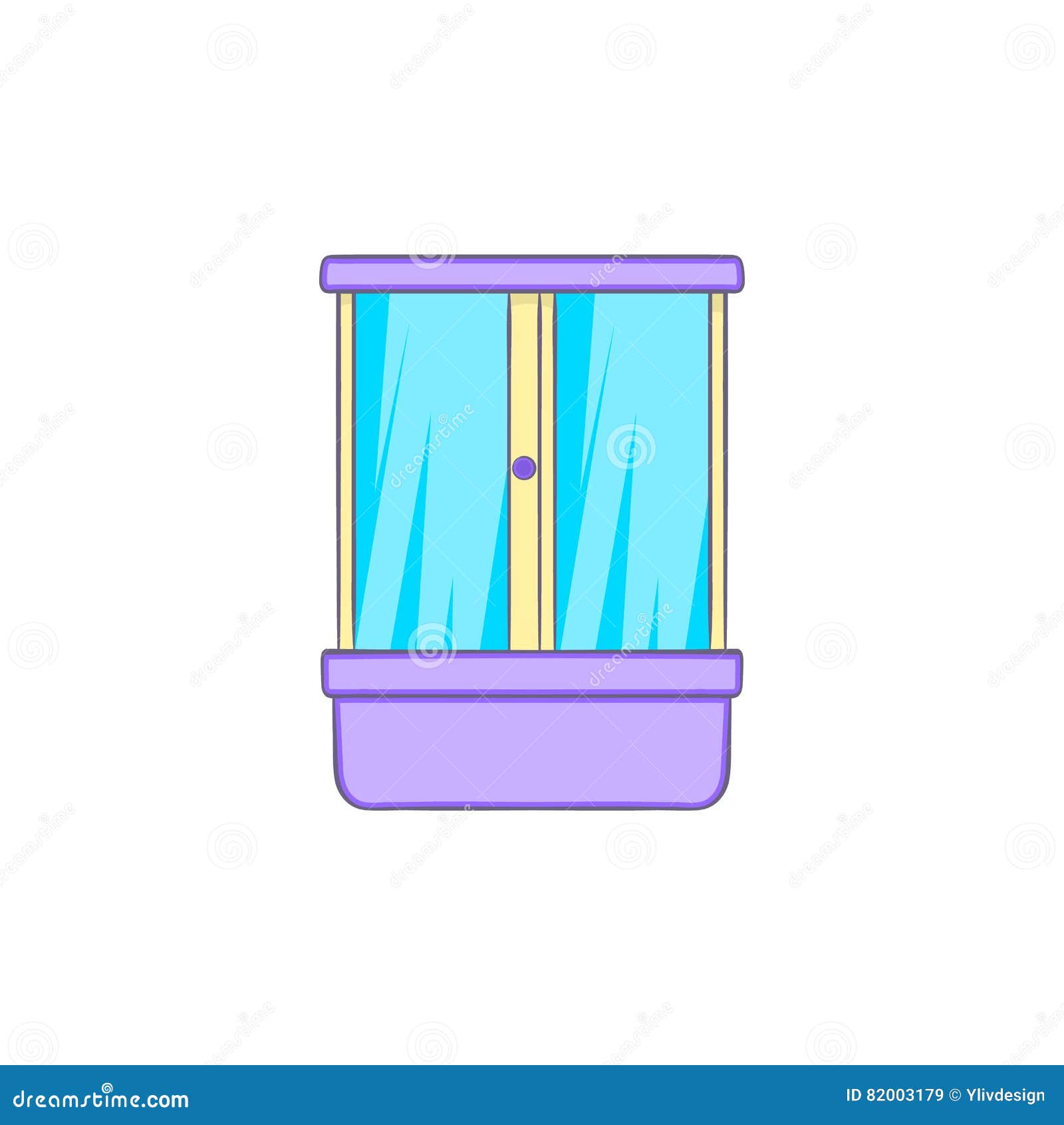 Shower Cubicle Icon in Cartoon Style Stock Vector - Illustration of ...