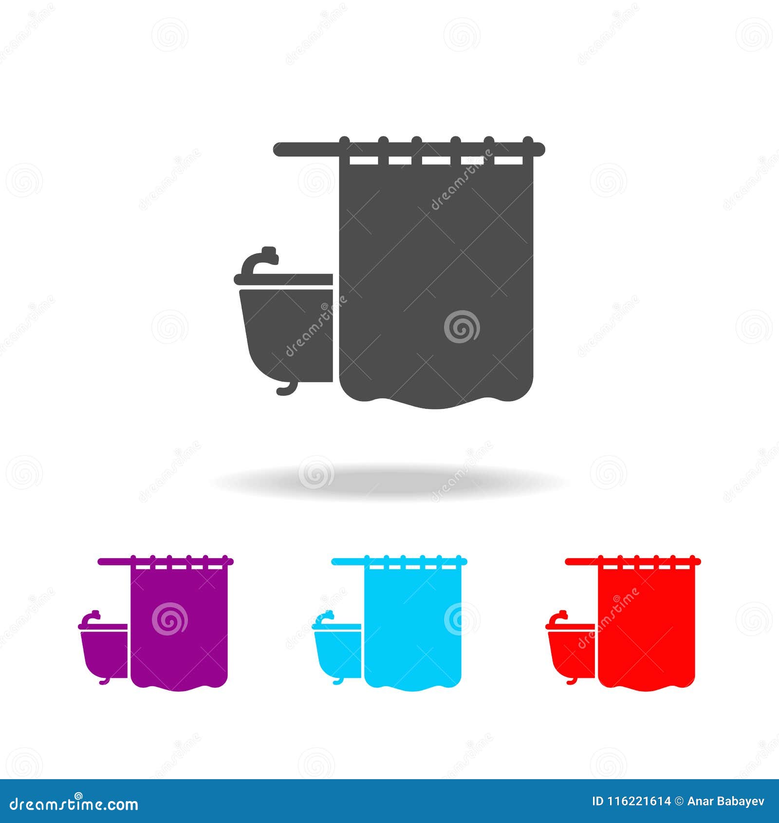 Shower Curtain Bathroom And Sauna Element Icon Elements Of Bathroom