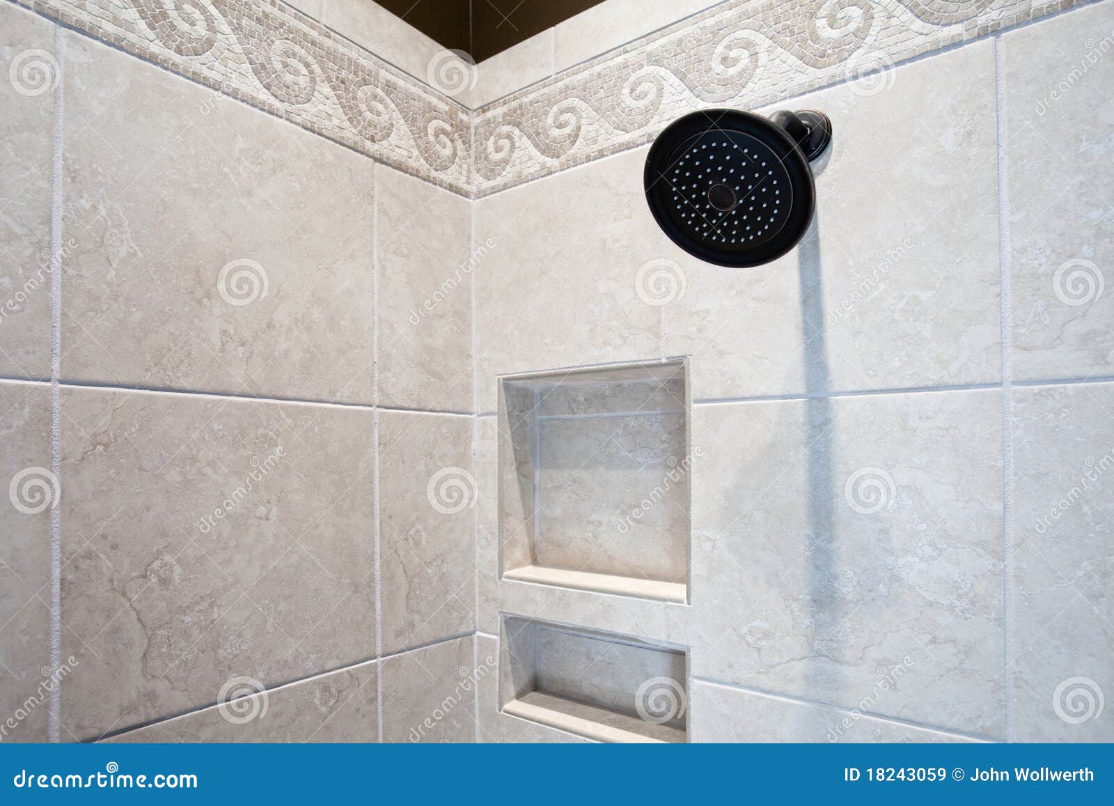 Shower detail stock image. Image of horizontal, beige - 18243059