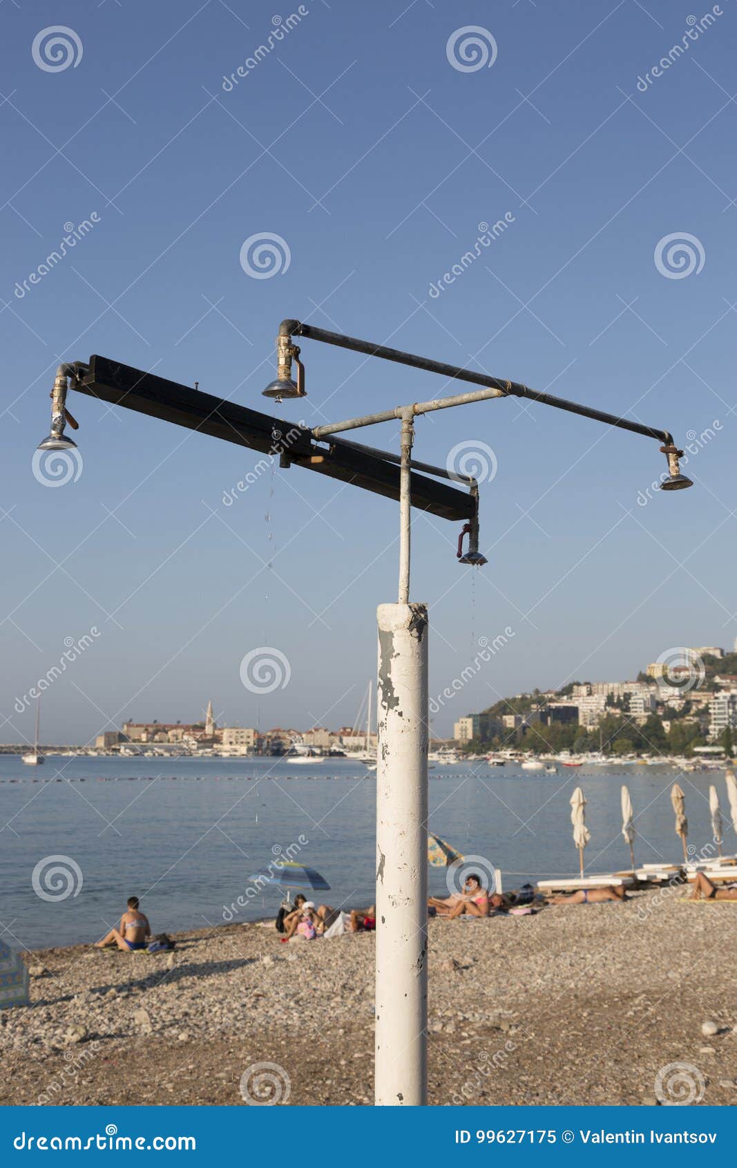 Shower for Dousing with Fresh Water on the Beach Stock Image - Image of ...