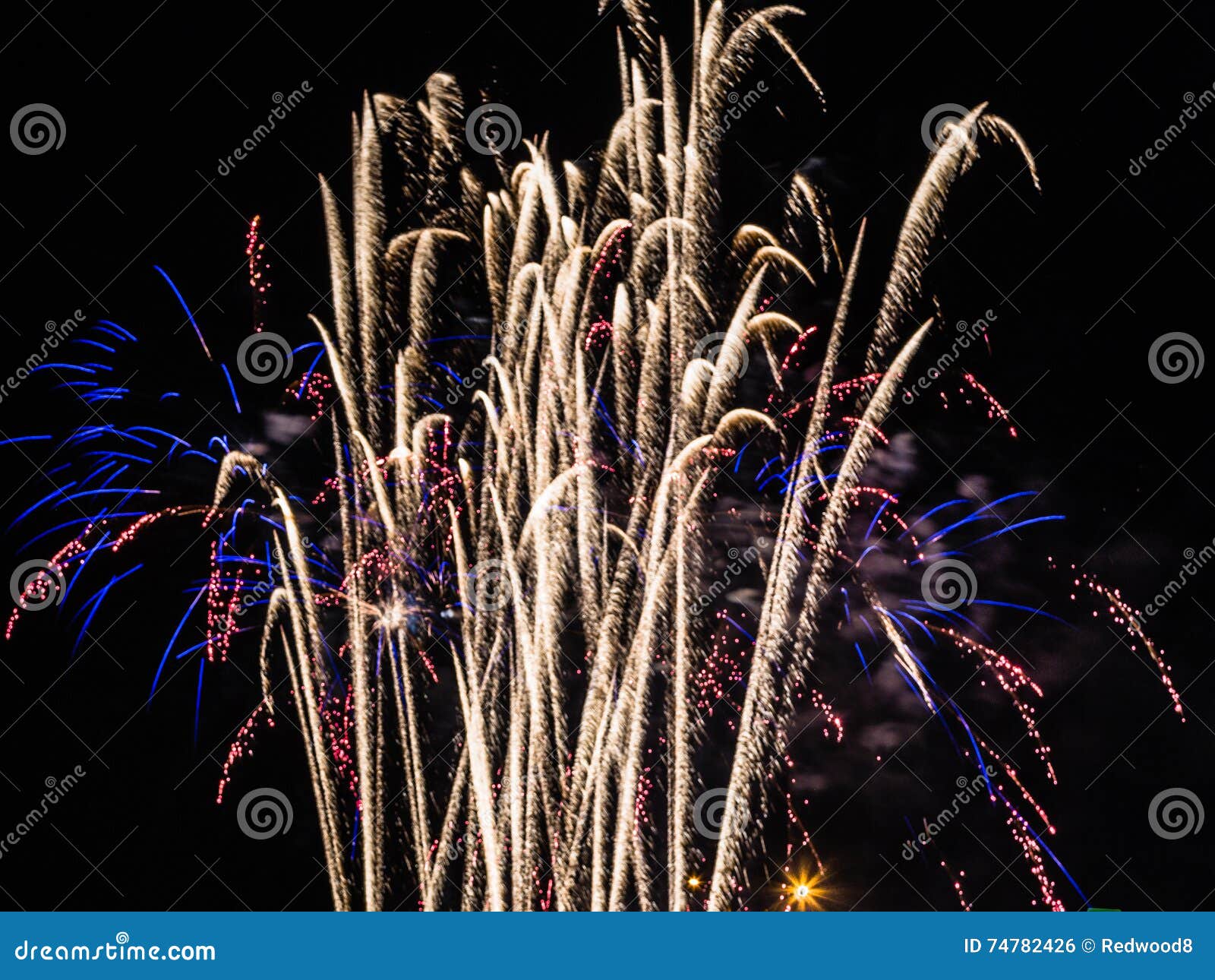 Shower of Fireworks Spraying Upwards. Stock Photo - Image of celebrate ...