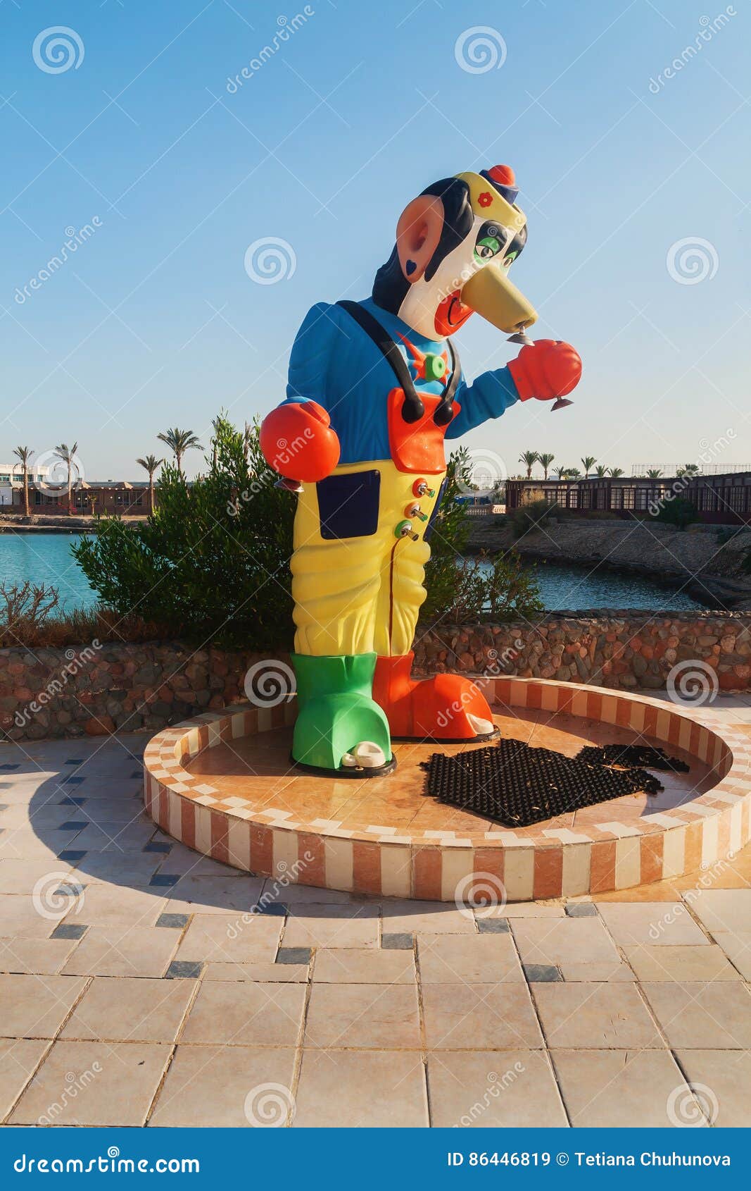 Shower in the Form of a Clown by the Pool Stock Image - Image of pool ...