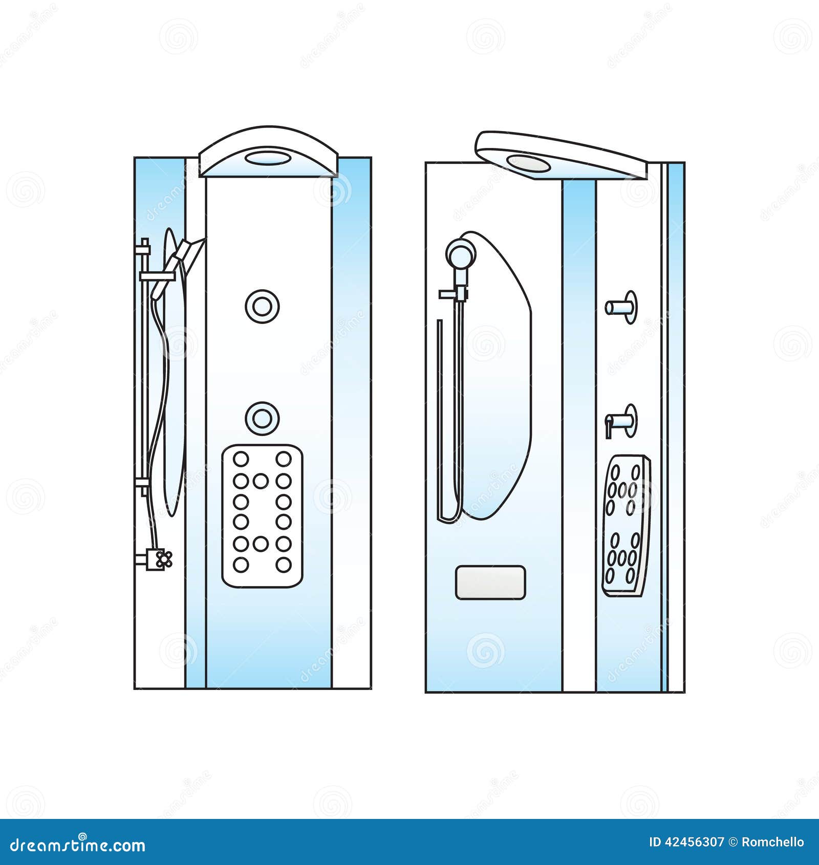 Shower Front Side View stock illustration. Illustration of empty - 42456307