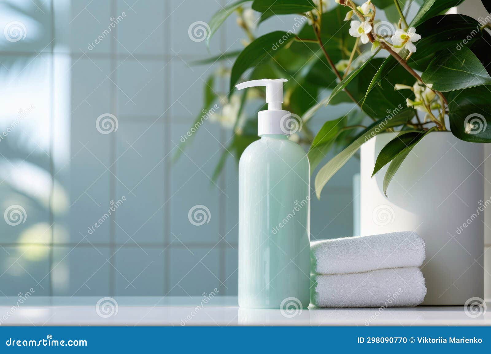 Shower Gel Container on a Modern Bathroom Table Stock Illustration ...