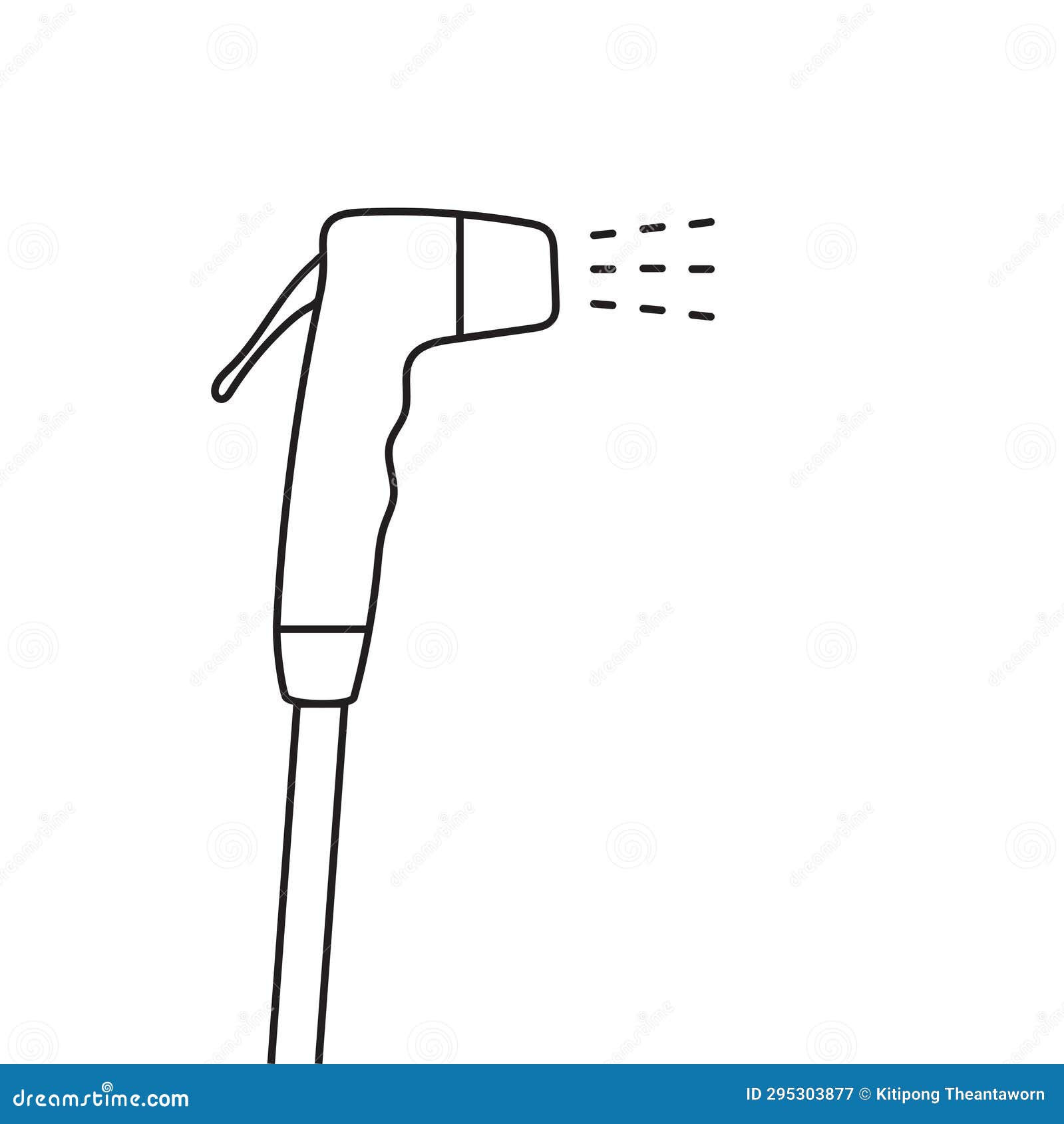 Bidet Spray Hose Bathroom Attachment Splash Water Jet Icon Black White ...