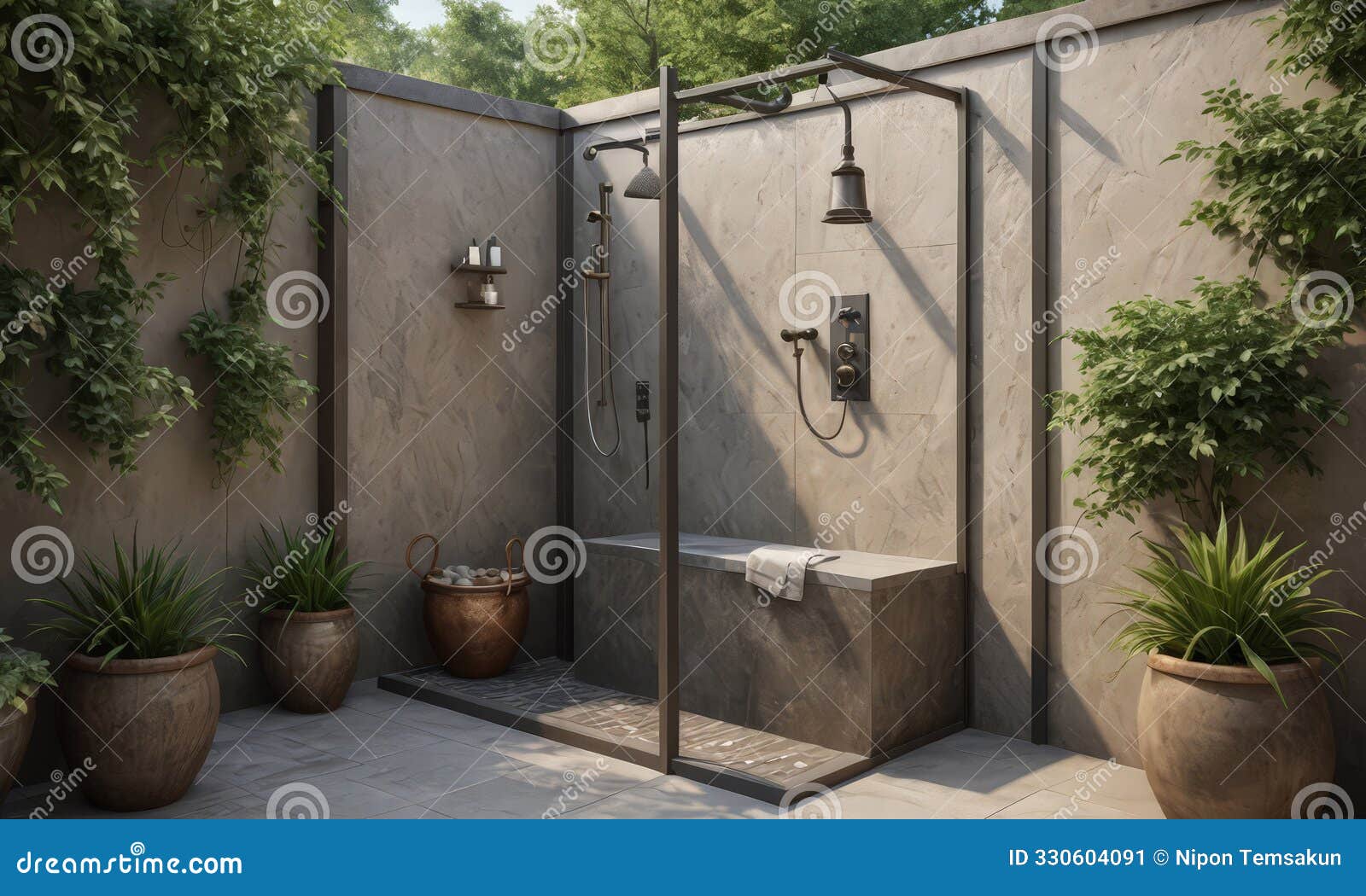 Shower with Shower Head and Shower Head Stock Image - Image of design ...