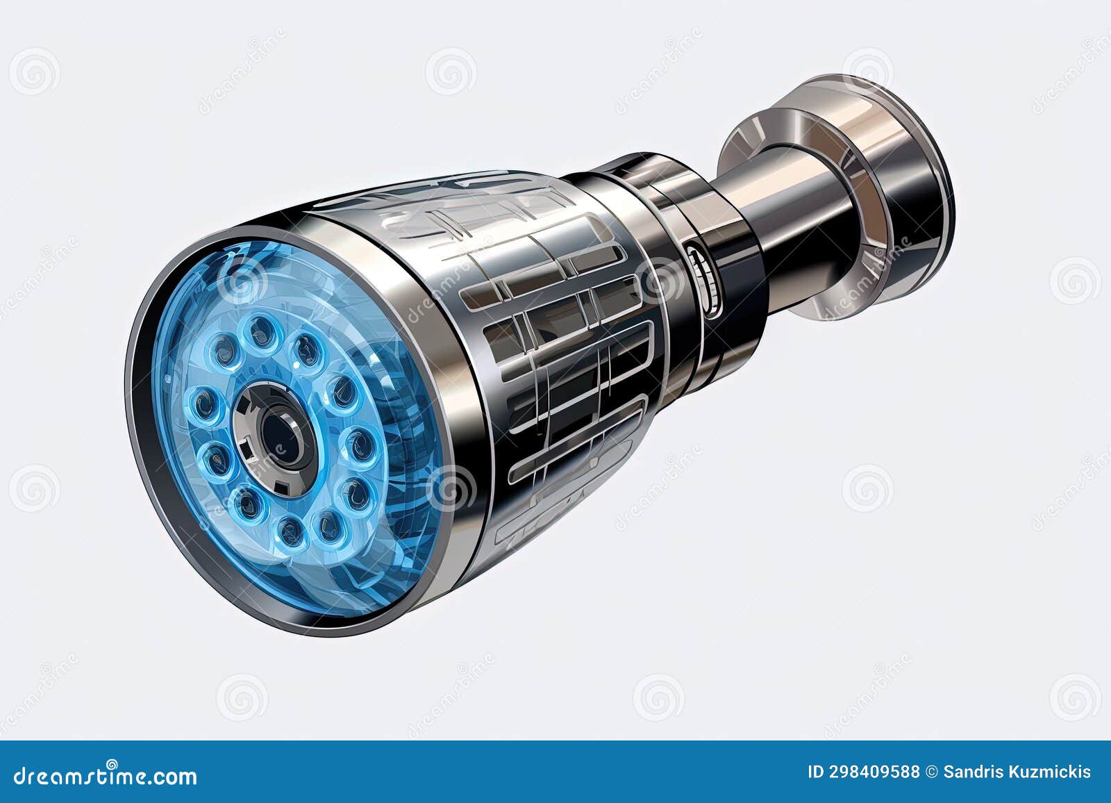 Shower Head Assembly Isolated on White Background. Generative AI Stock ...