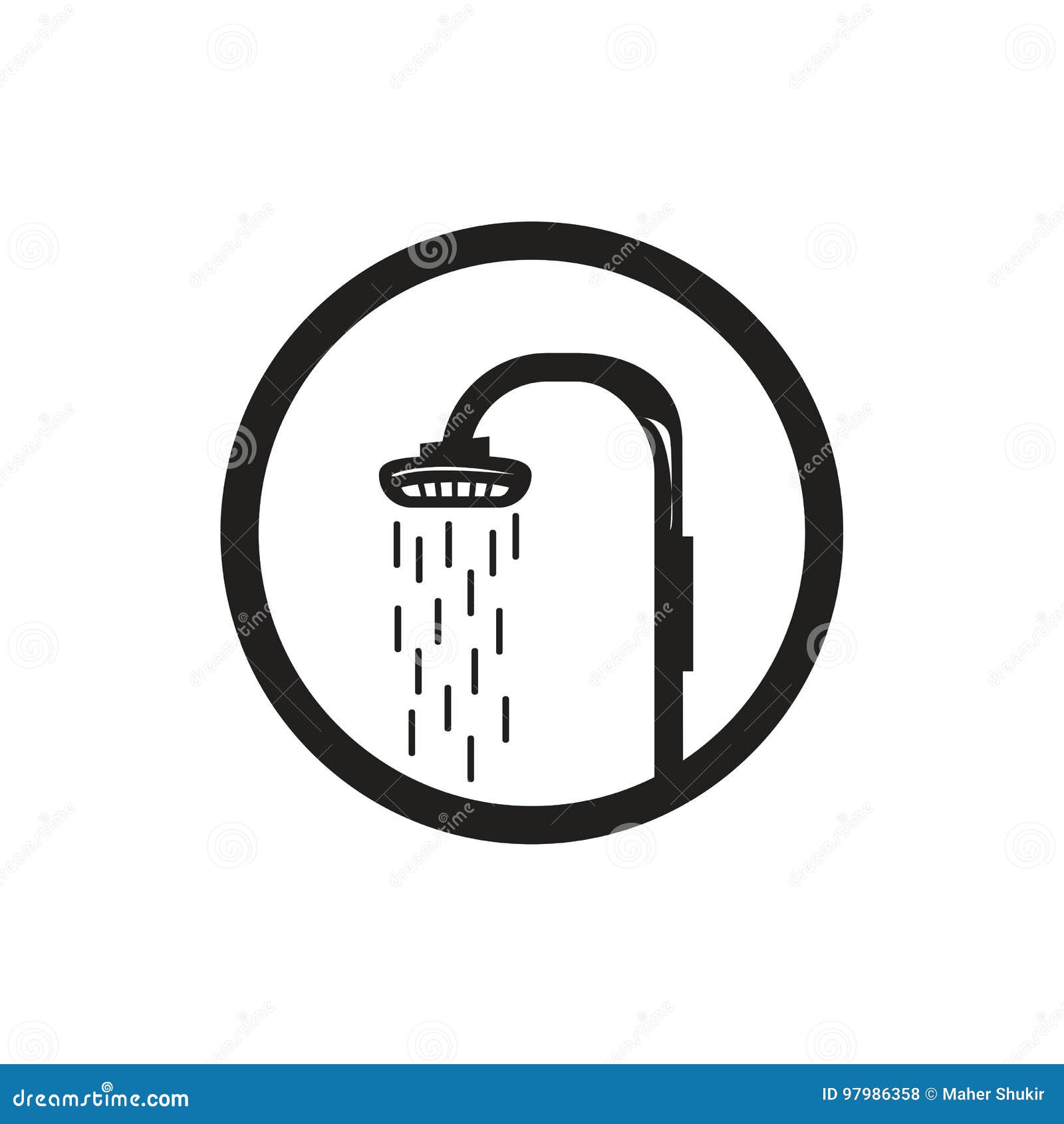 Shower Head Icon Stock Vector Illustration Of Icon Black 97986358