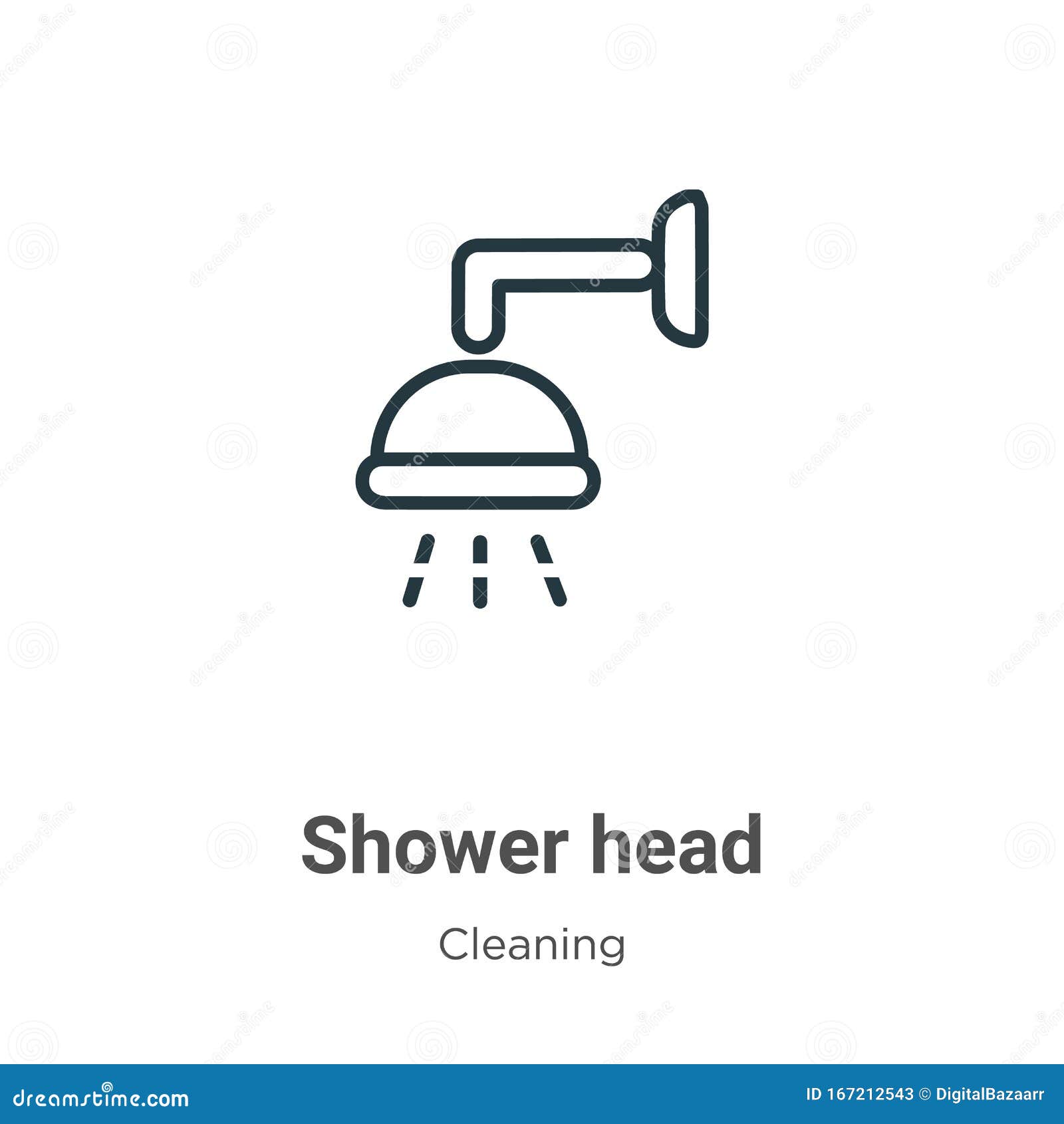 Shower Head Outline Vector Icon. Thin Line Black Shower Head Icon, Flat ...