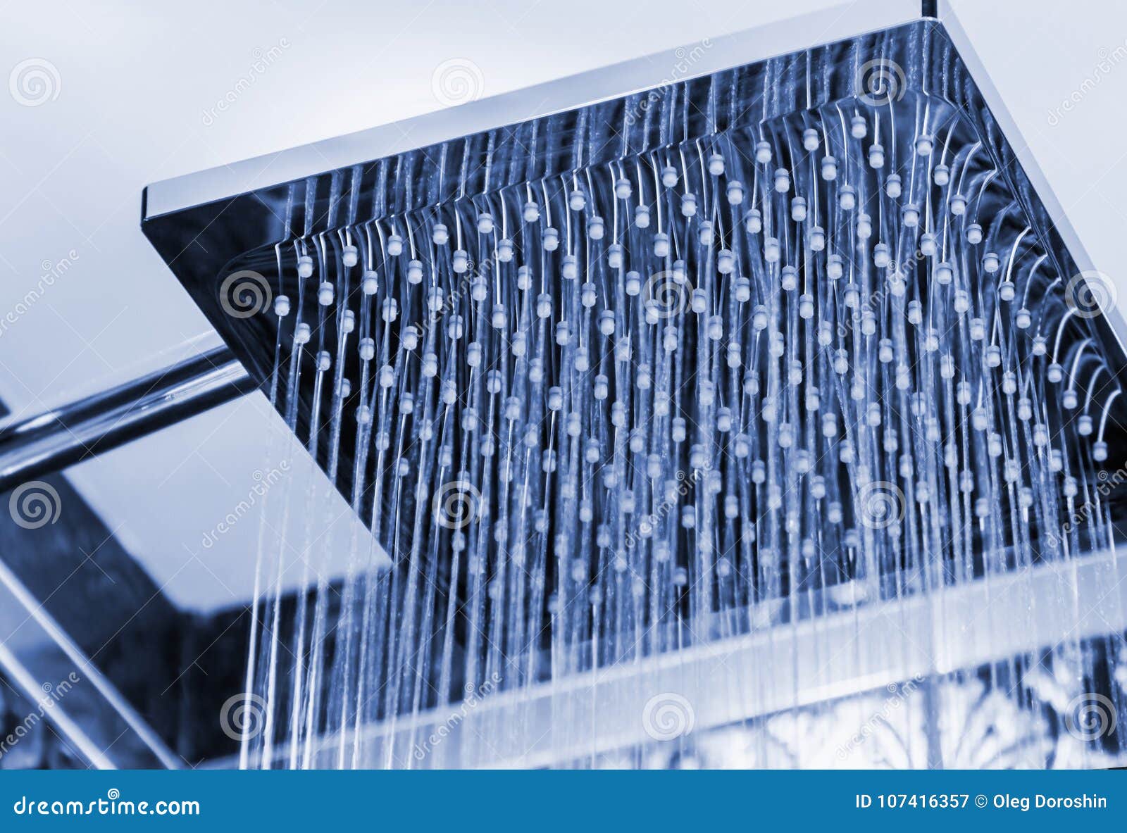 Shower Head with Rain Spout in the Bathroom Stock Image - Image of ...
